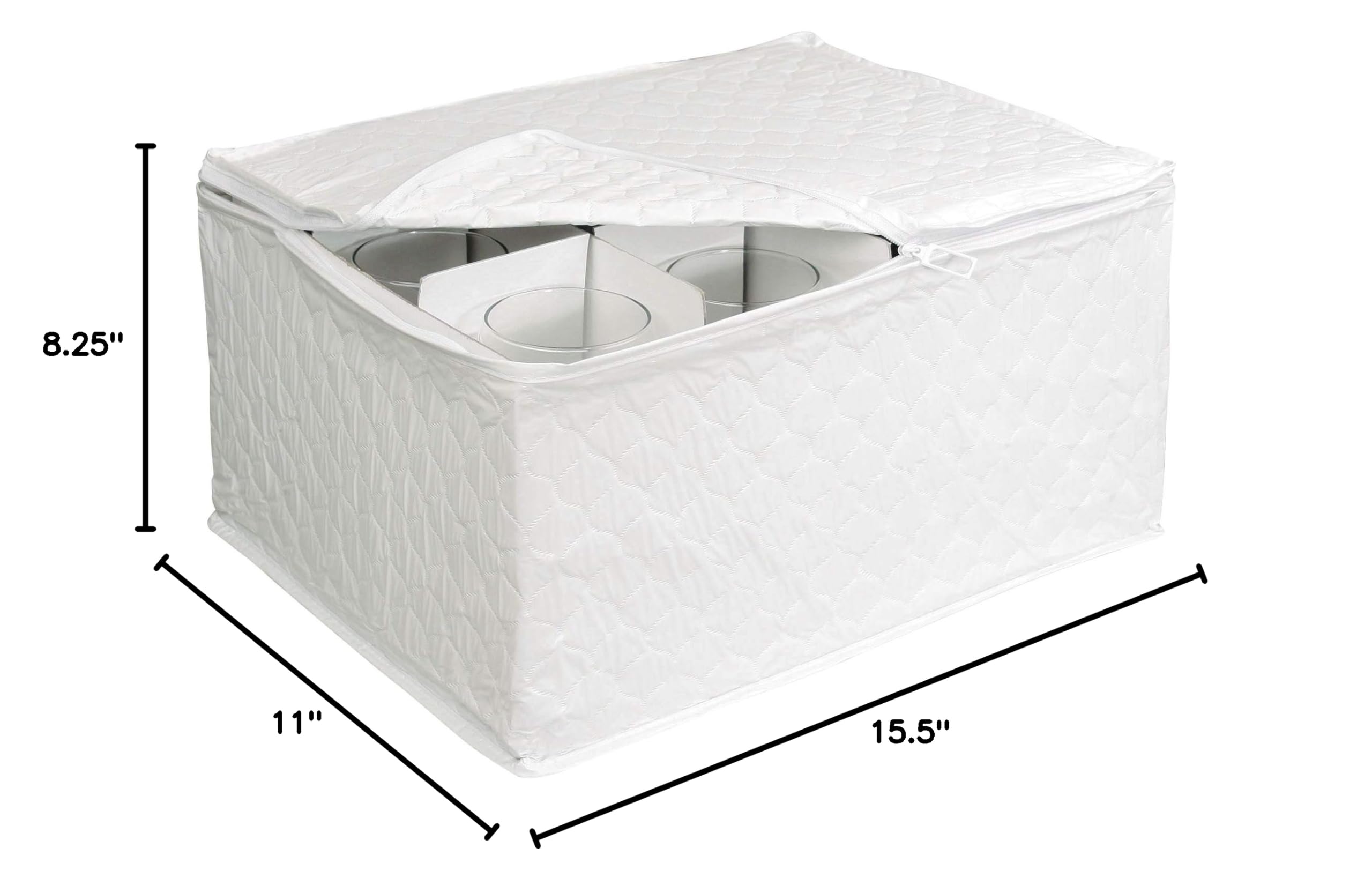 Richard's Homewares - Stemware Storage Chest for Up to 12 Glasses - White