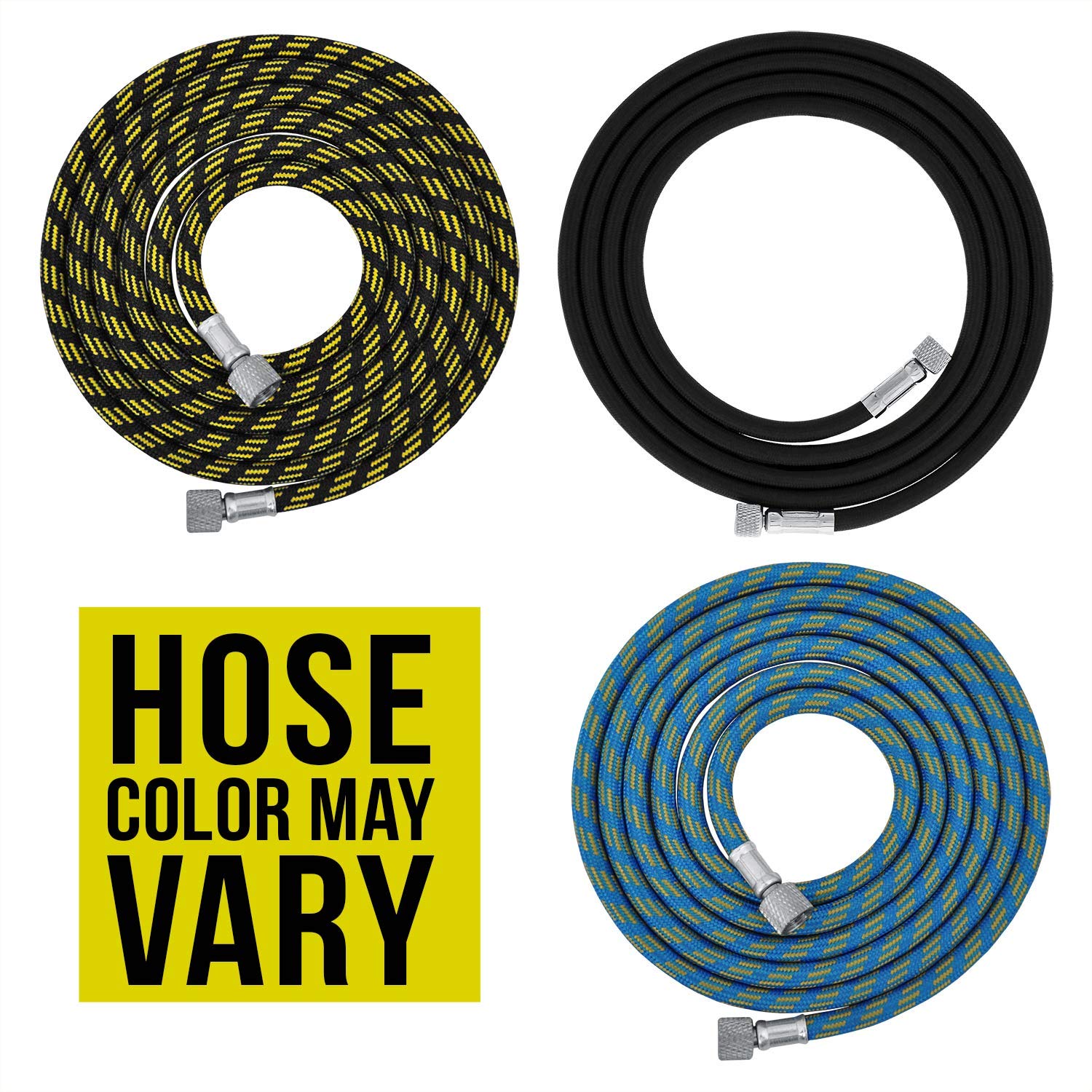 Master Airbrush Premium 10 Foot Nylon Braided Airbrush Hose with Standard 1/8" Size Fittings on Both Ends (Hose color may vary)