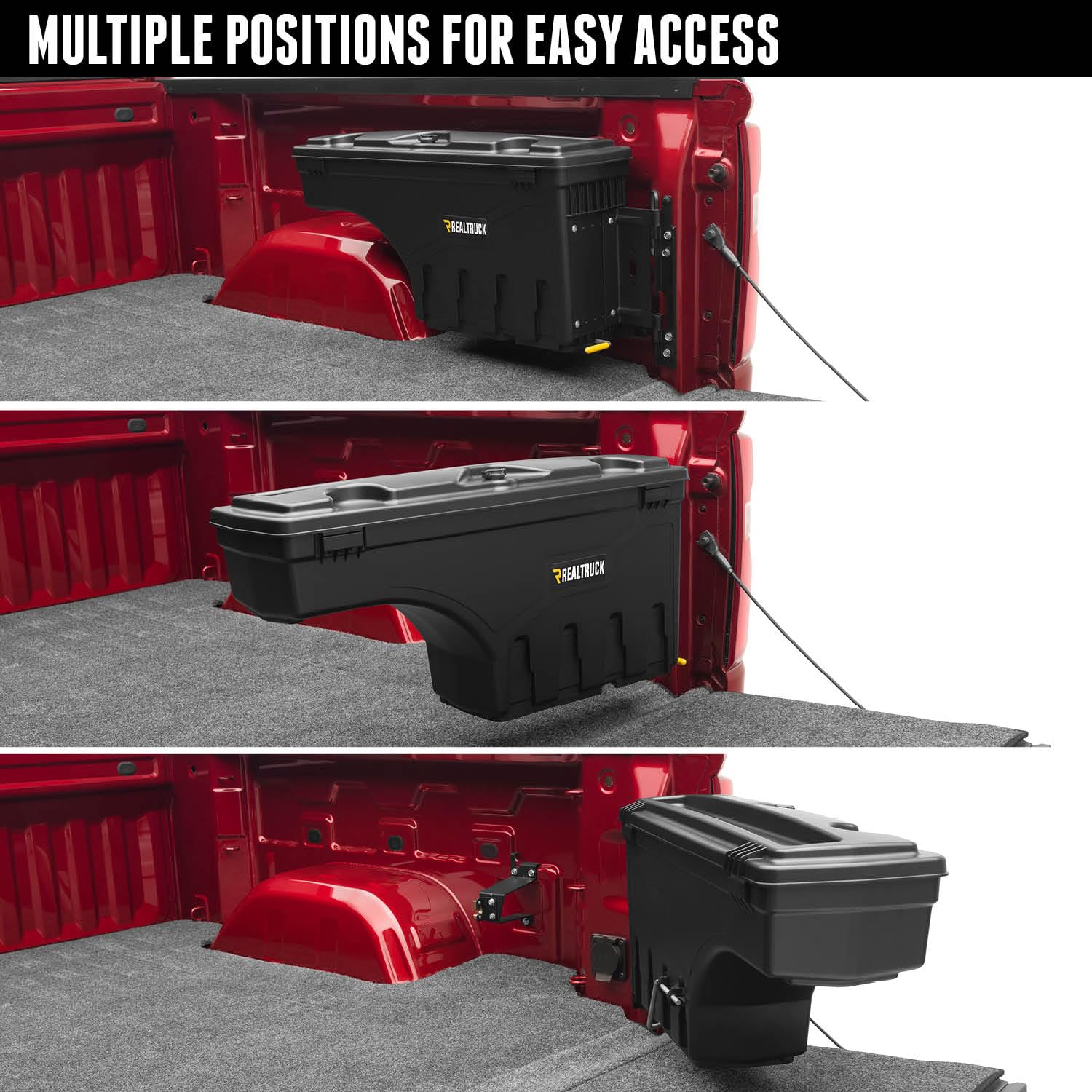 UnderCover SwingCase Truck Bed Storage Box | SC101P | Fits 1999 - 2007 Chevy/GMC Silverado/Sierra 1500-3500 Passenger Side , Black