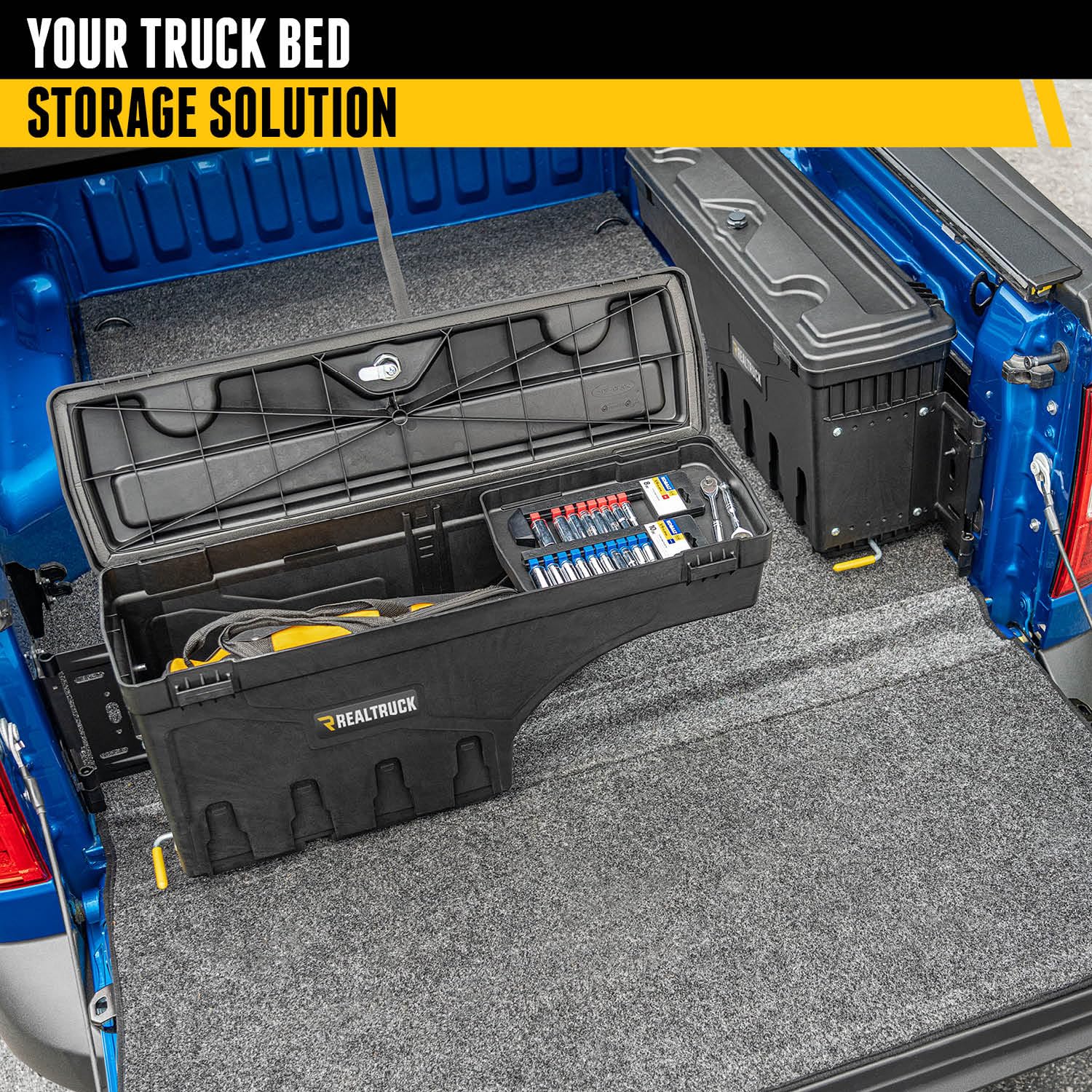 UnderCover SwingCase Truck Bed Storage Box | SC101P | Fits 1999 - 2007 Chevy/GMC Silverado/Sierra 1500-3500 Passenger Side , Black