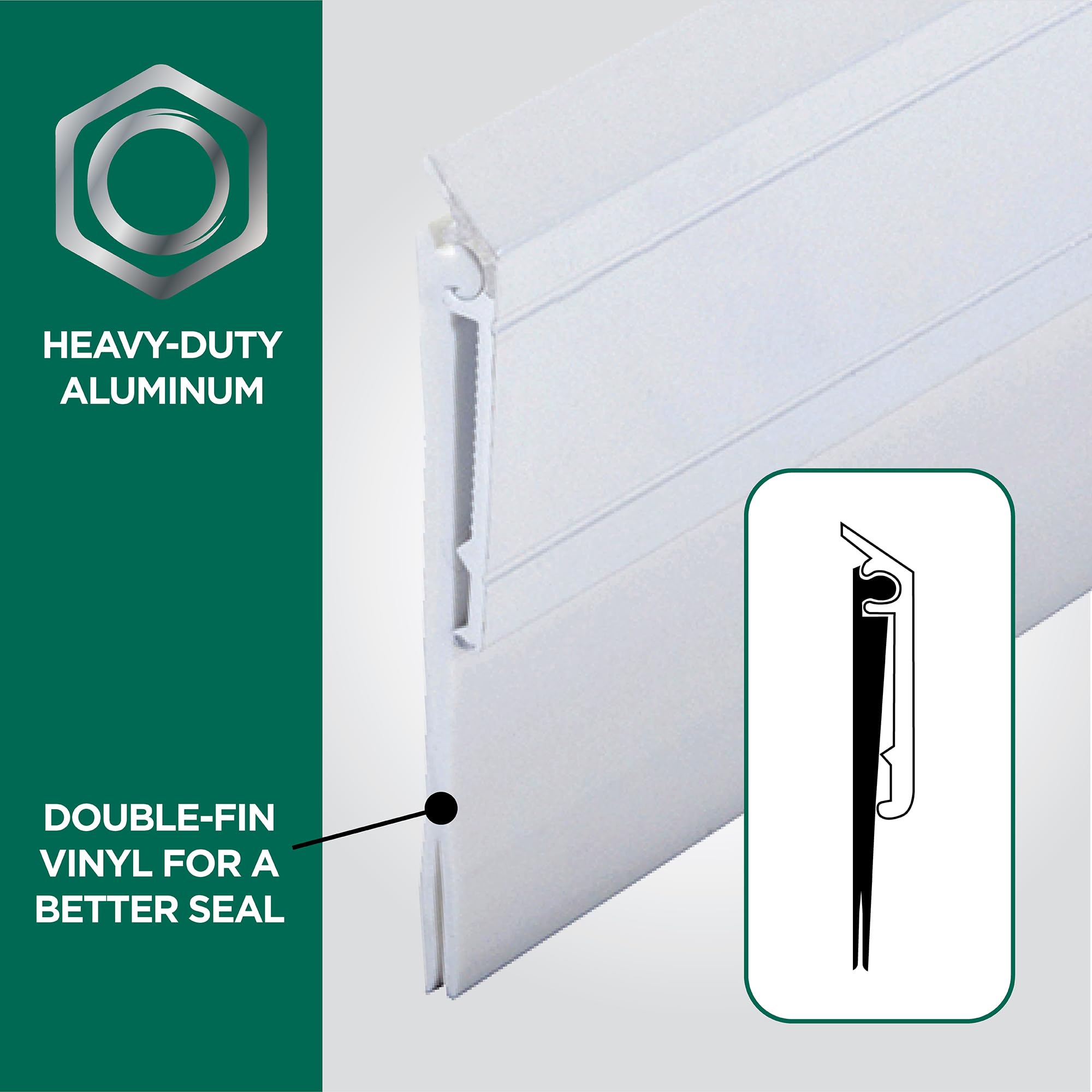 M-D Building Products 5769 M-D 0 Heavy Duty Door Sweep, 1/4 in W X 36 in L X 2 in H, White