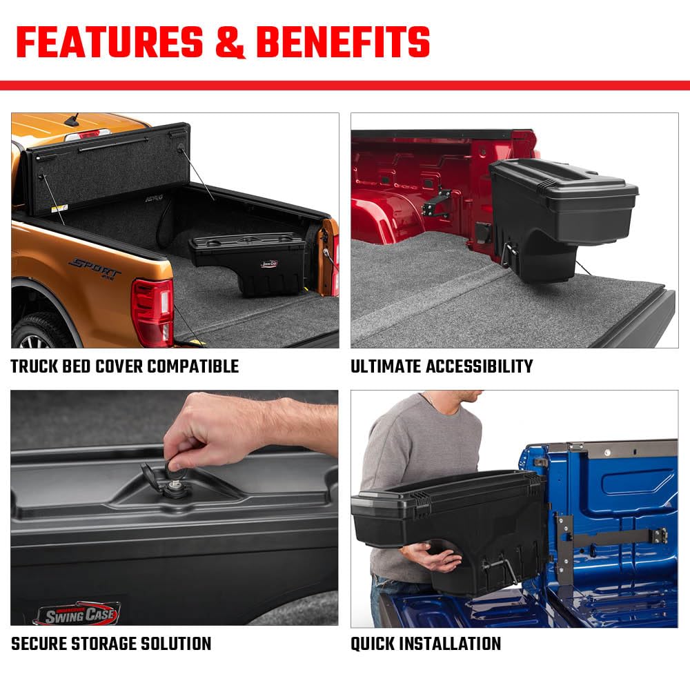 UnderCover SwingCase Truck Bed Storage Box | SC300P | Fits 2002 - 2018, 2019 - 2020 Classic Dodge Ram 1500, 2003-20 2500/3500, Passenger