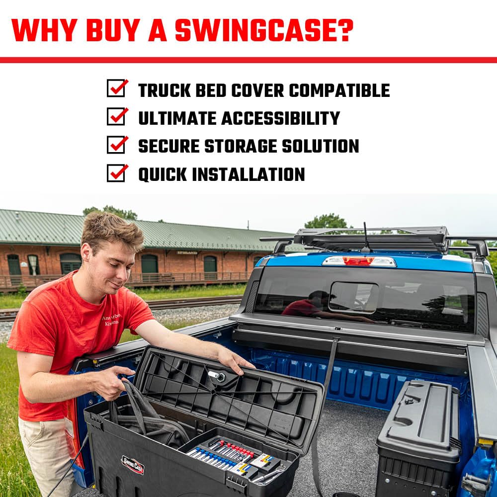 UnderCover SwingCase Truck Bed Storage Box | SC100P | Fits 2007 - 2019 Chevy/GMC Silverado/Sierra 2500/3500HD Passenger Side
