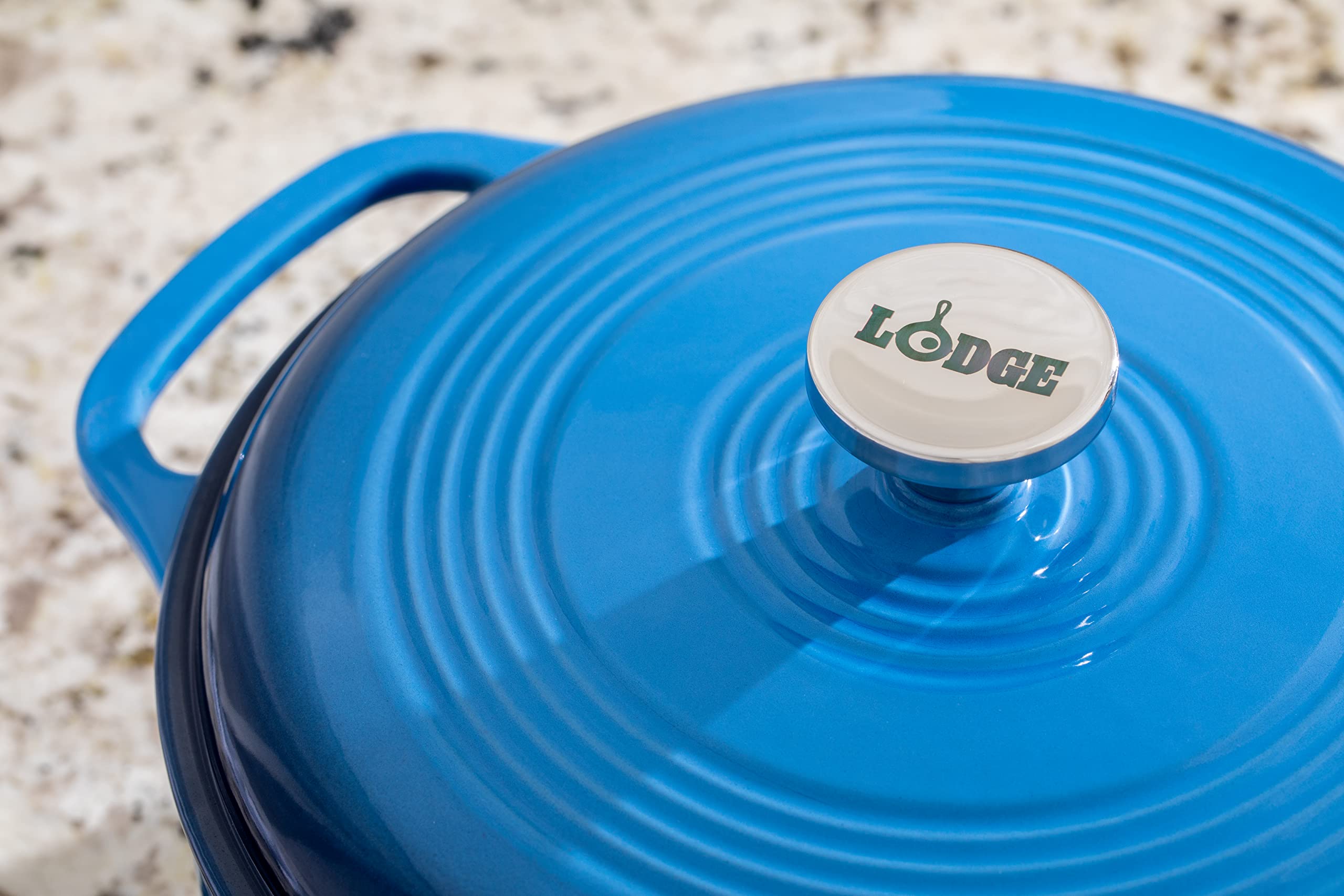 Lodge EC6D33 Enameled Cast Iron Dutch Oven, 6-Quart, Blue