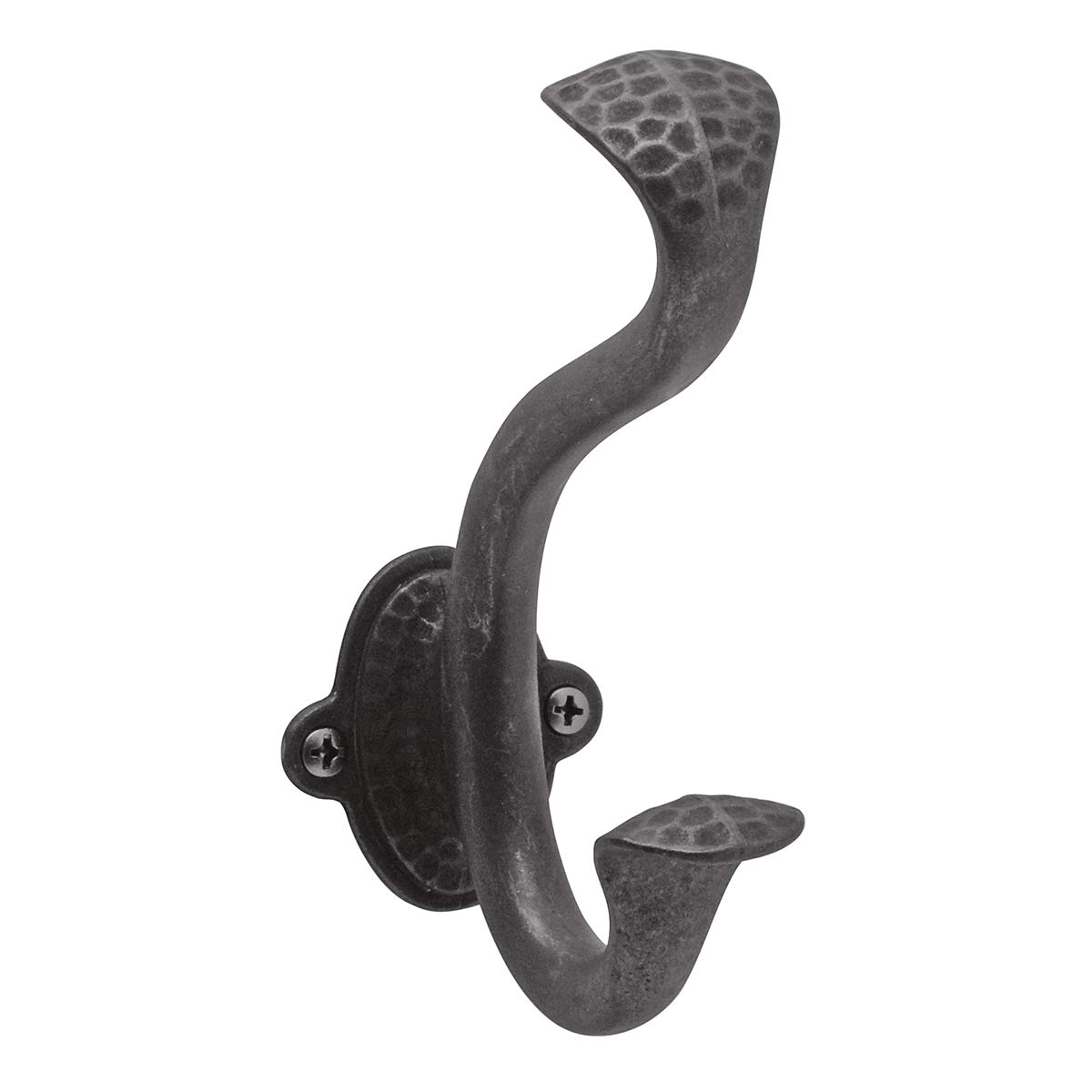 Hickory Hardware P2175-BI Craftsman Collection Hook, 1-3/8 Inch Center to Center, Black Iron