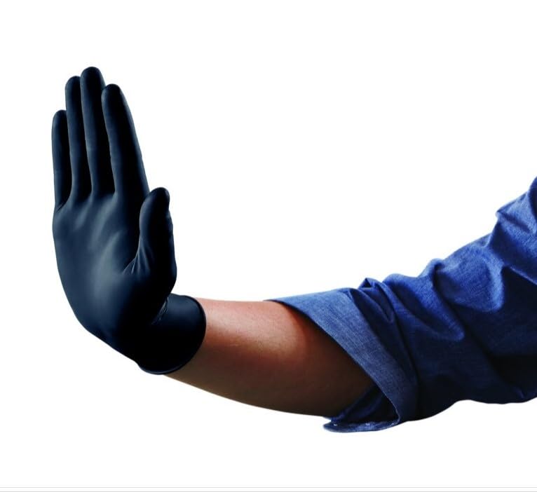 Medline VersaShield Storm Nitrile Exam Gloves, Non-Sterile, Powder-Free, Latex-Free, Black, Medium, 100 Count