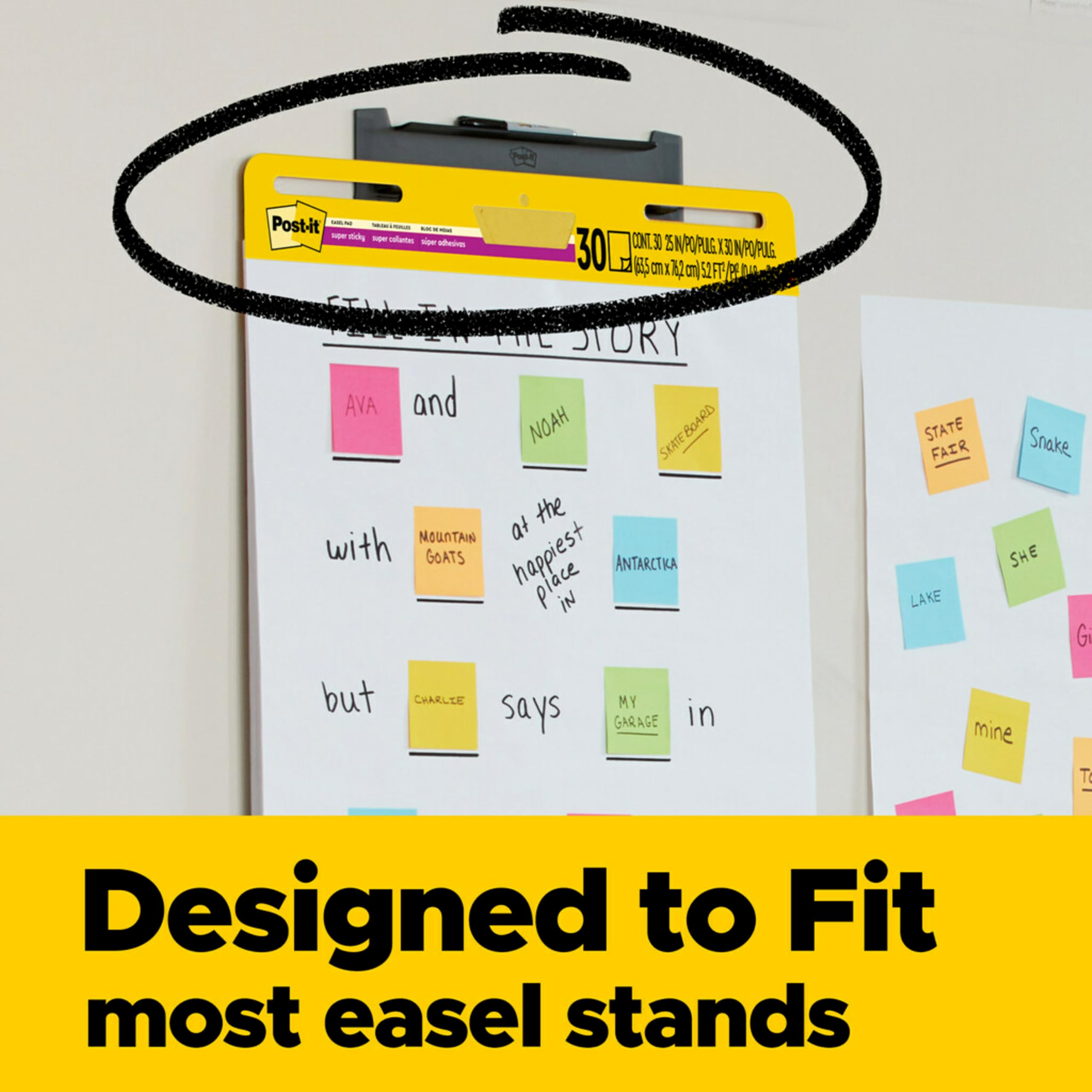 Post-it Super Sticky Easel Pad, 25 x 30 Inches, 30 Sheets/Pad, 4 Pads, Large White Premium Self Stick Flip Chart Paper, Super Sticking Power (559-4)