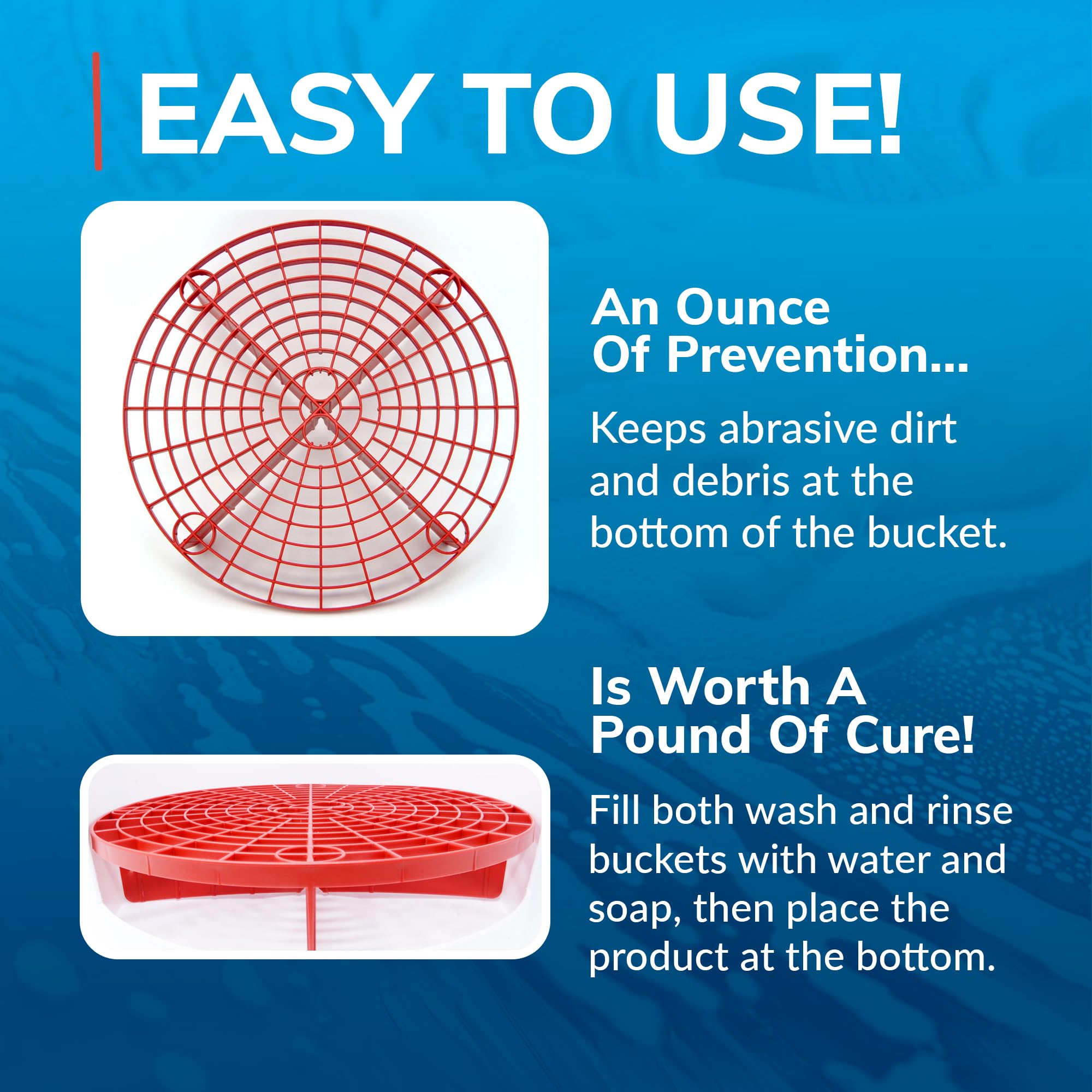 The Grit Guard Insert (Red) - Fits 12 inch Diameter Bucket