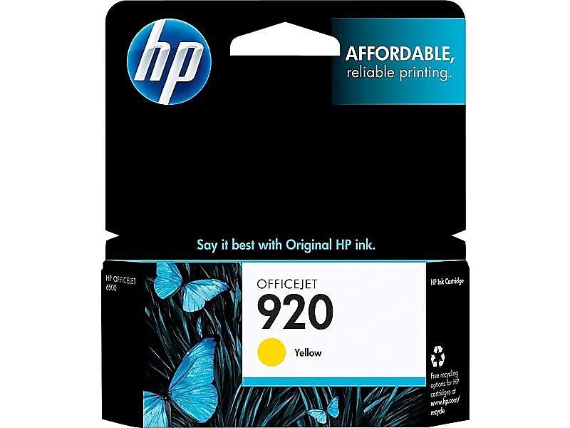HP 920 | Ink Cartridge | Yellow | Works with HP OfficeJet 6000, 6500, 7000, 7500 | CH636AN
