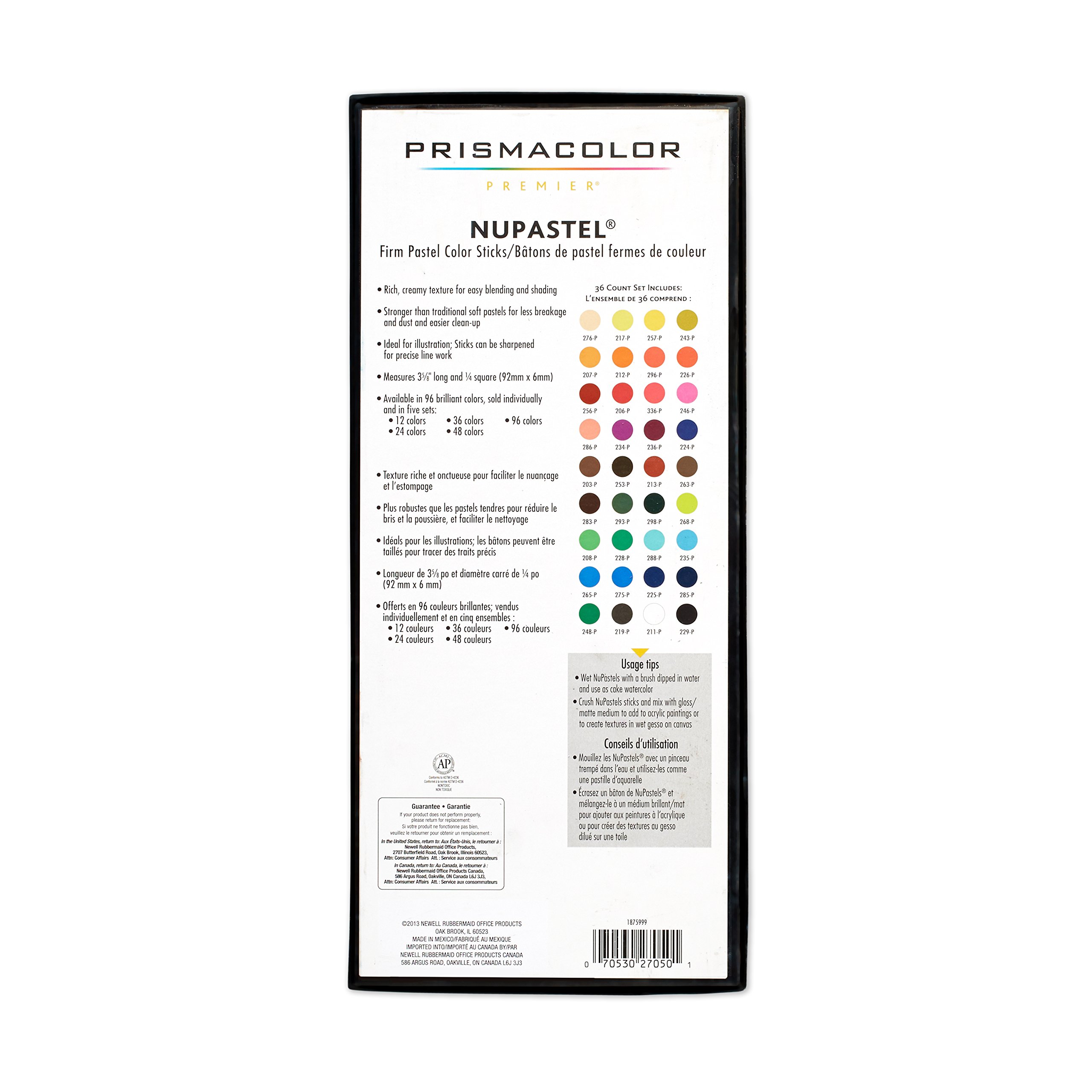 Prismacolor 27050 Premier NuPastel Firm Pastel Color Sticks, 36-Count