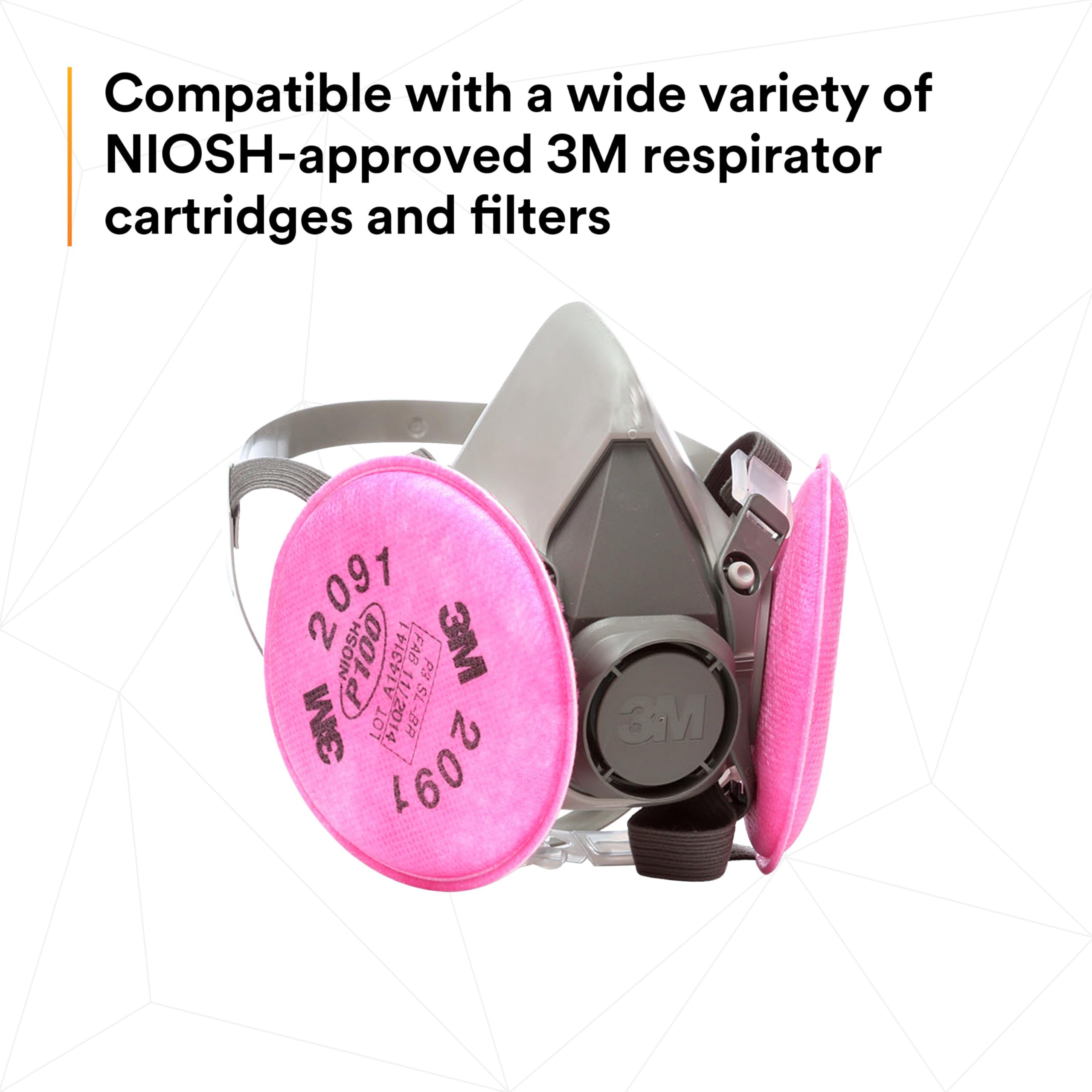 3M Half Facepiece Reusable Respirator Assembly 6391/07003(AAD), Large, P100 Respiratory Protection 051131070030