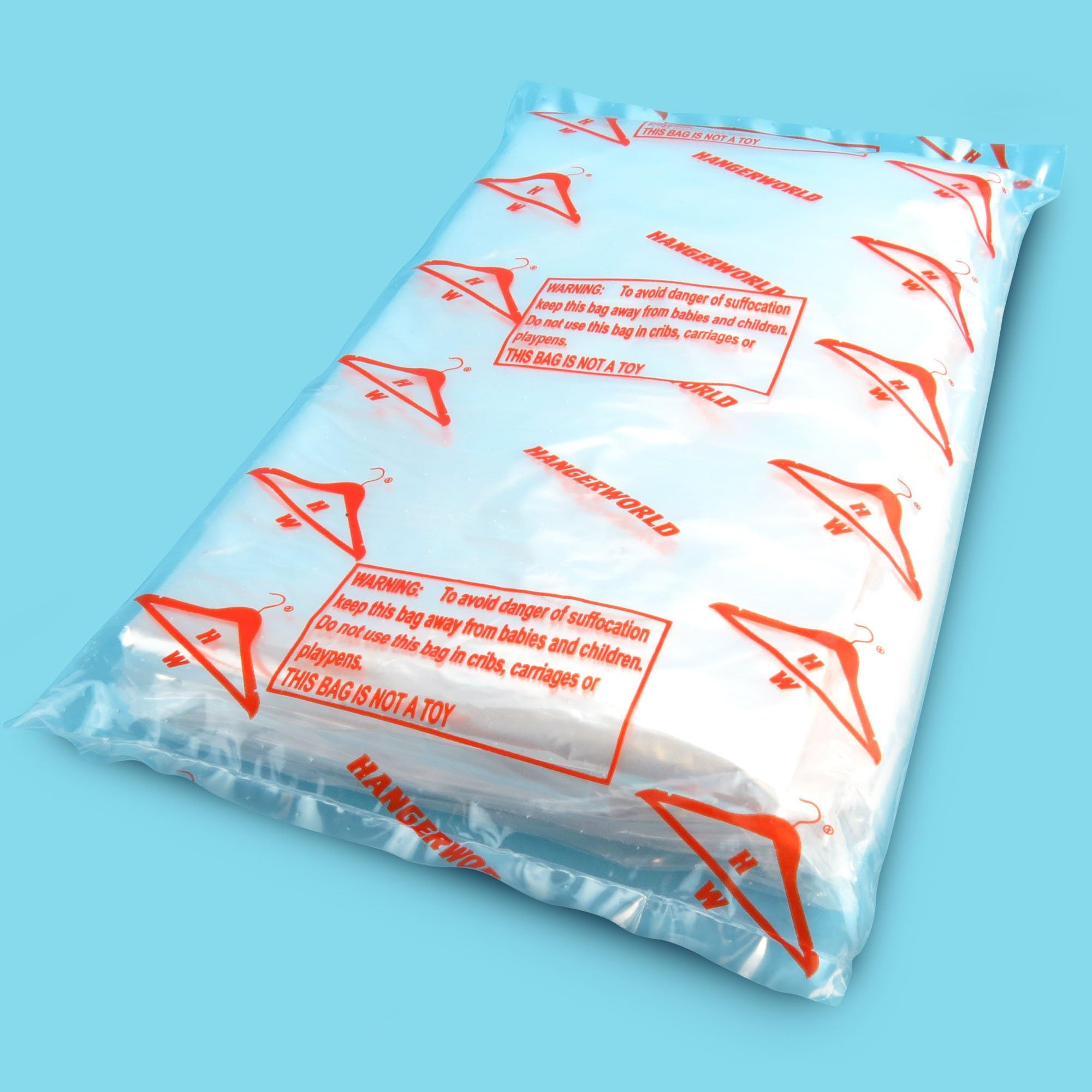 HANGERWORLD 20 Pack Clear Dry Cleaning Plastic Garment Bag - 48inch, 100 Gauge Thick