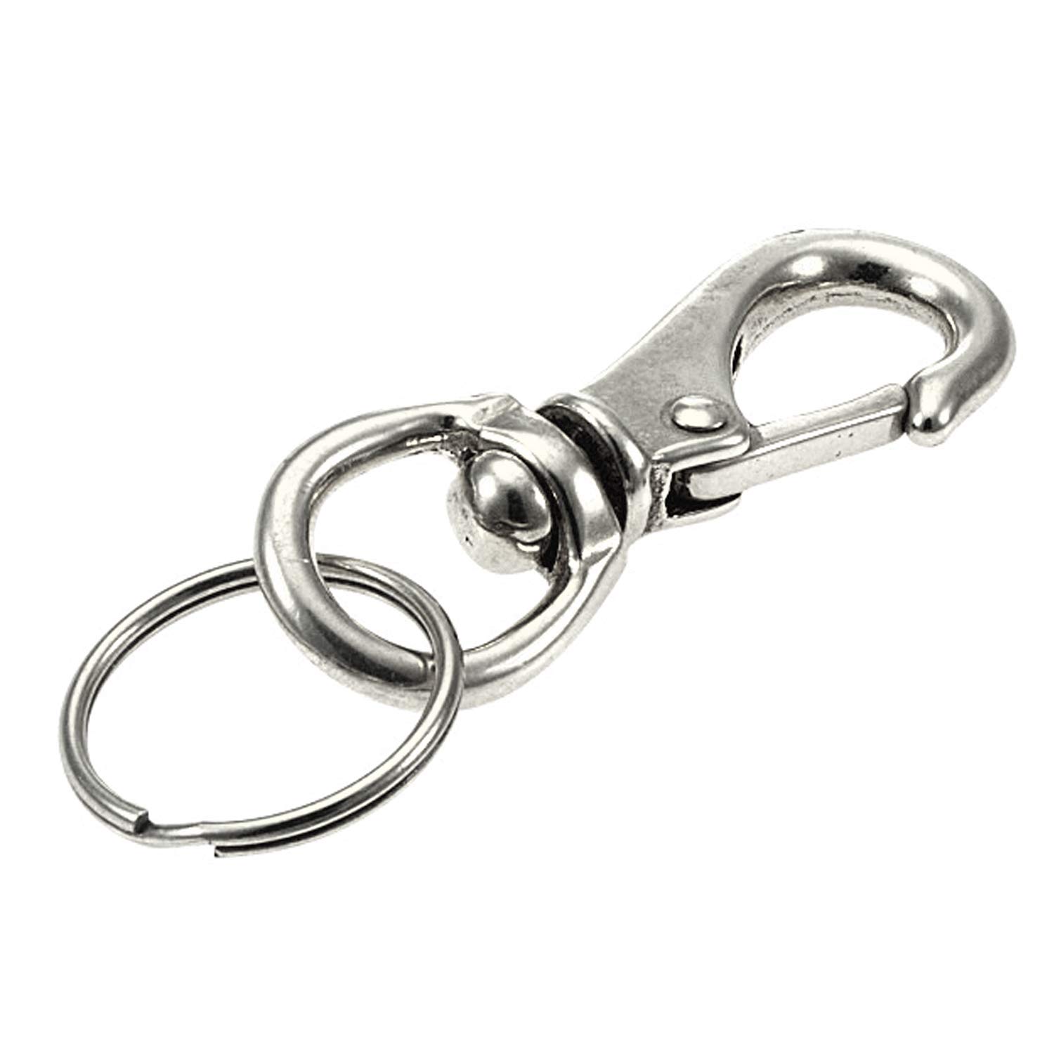 Lucky Line 3-1/4" Heavy-Duty Boat Snap, Nickel-Plated Zinc with 1-1/2" Split Key Ring(44701)