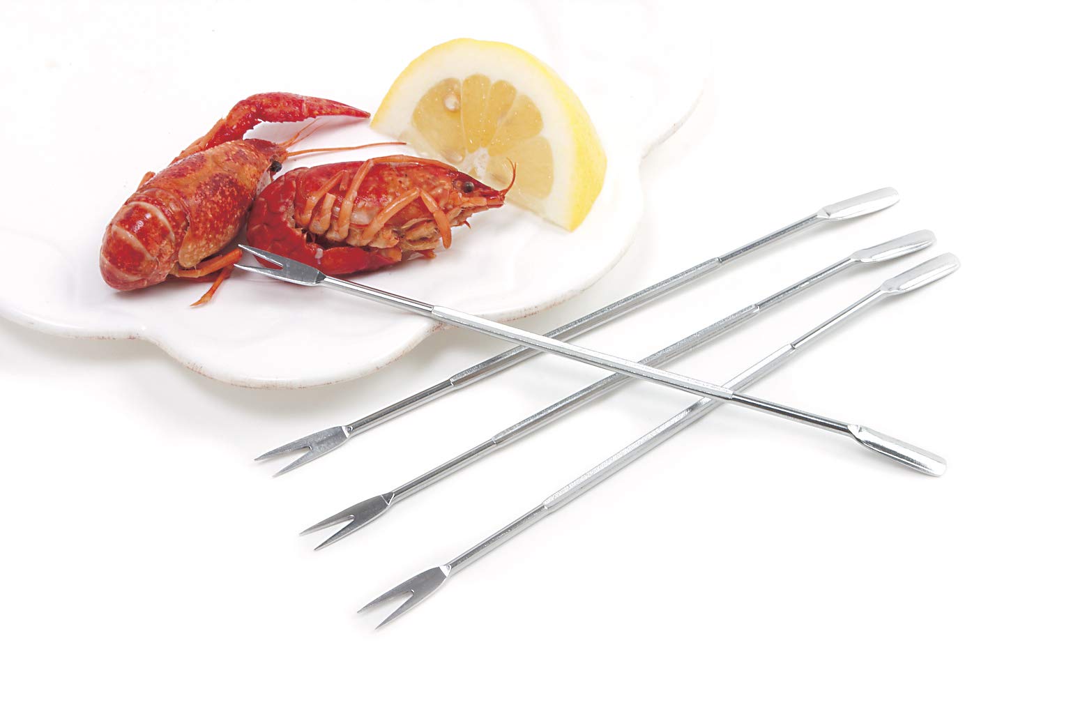 Norpro Stainless Steel Seafood Forks 6.75" | 4-Count per Pack | 1-Pack