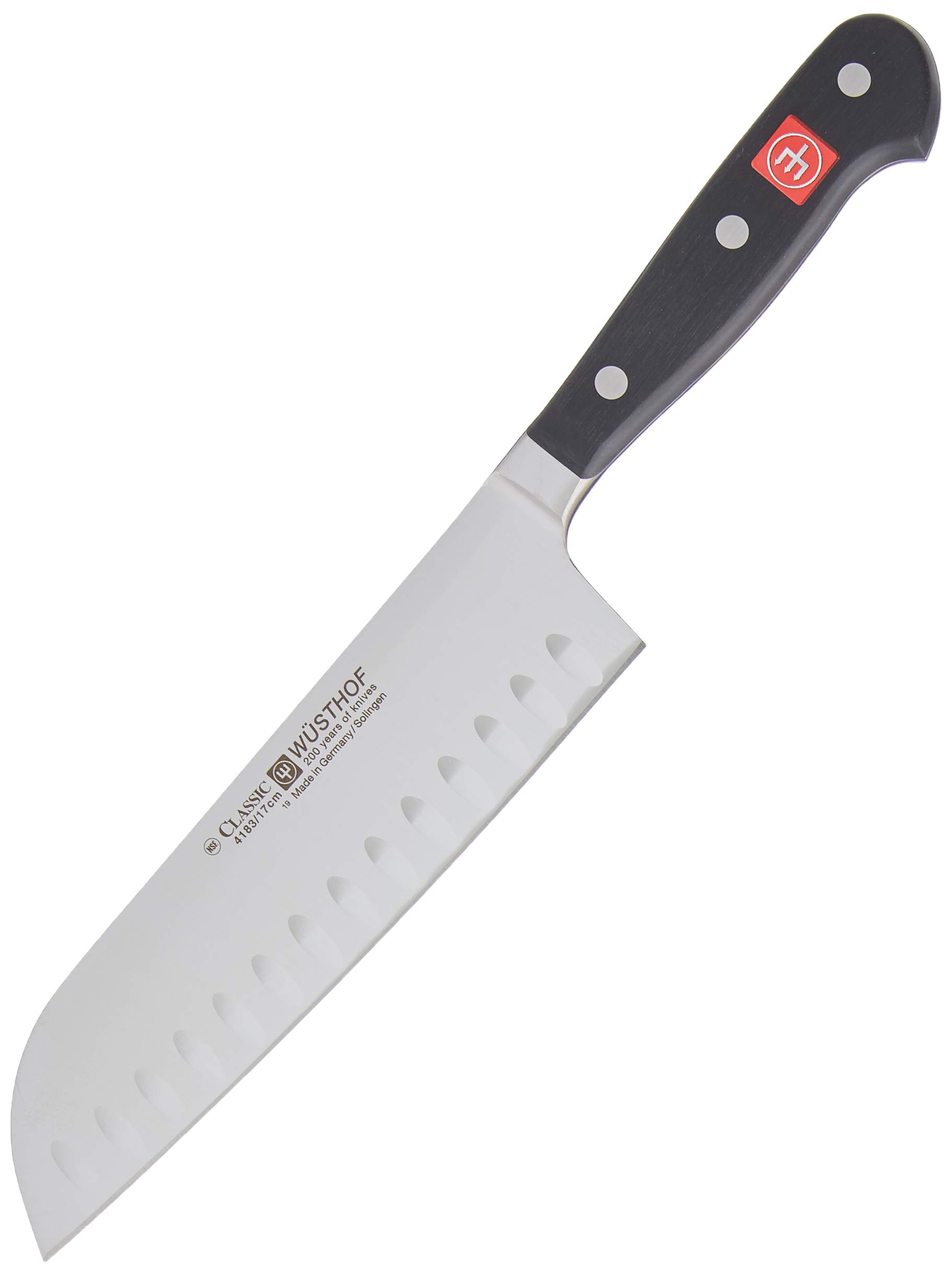 Wusthof Classic Santoku w/Board, One Size, Black, Stainless Steel