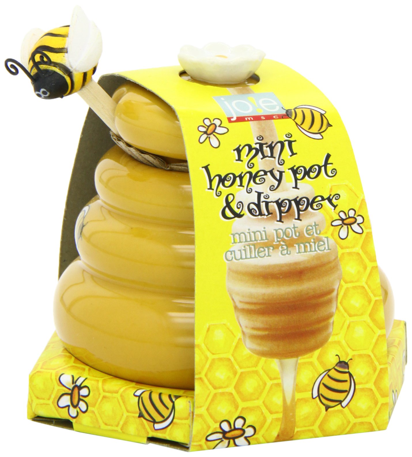 Joie Ceramic Beehive Honey Pot and Wooden Dipper, Mini