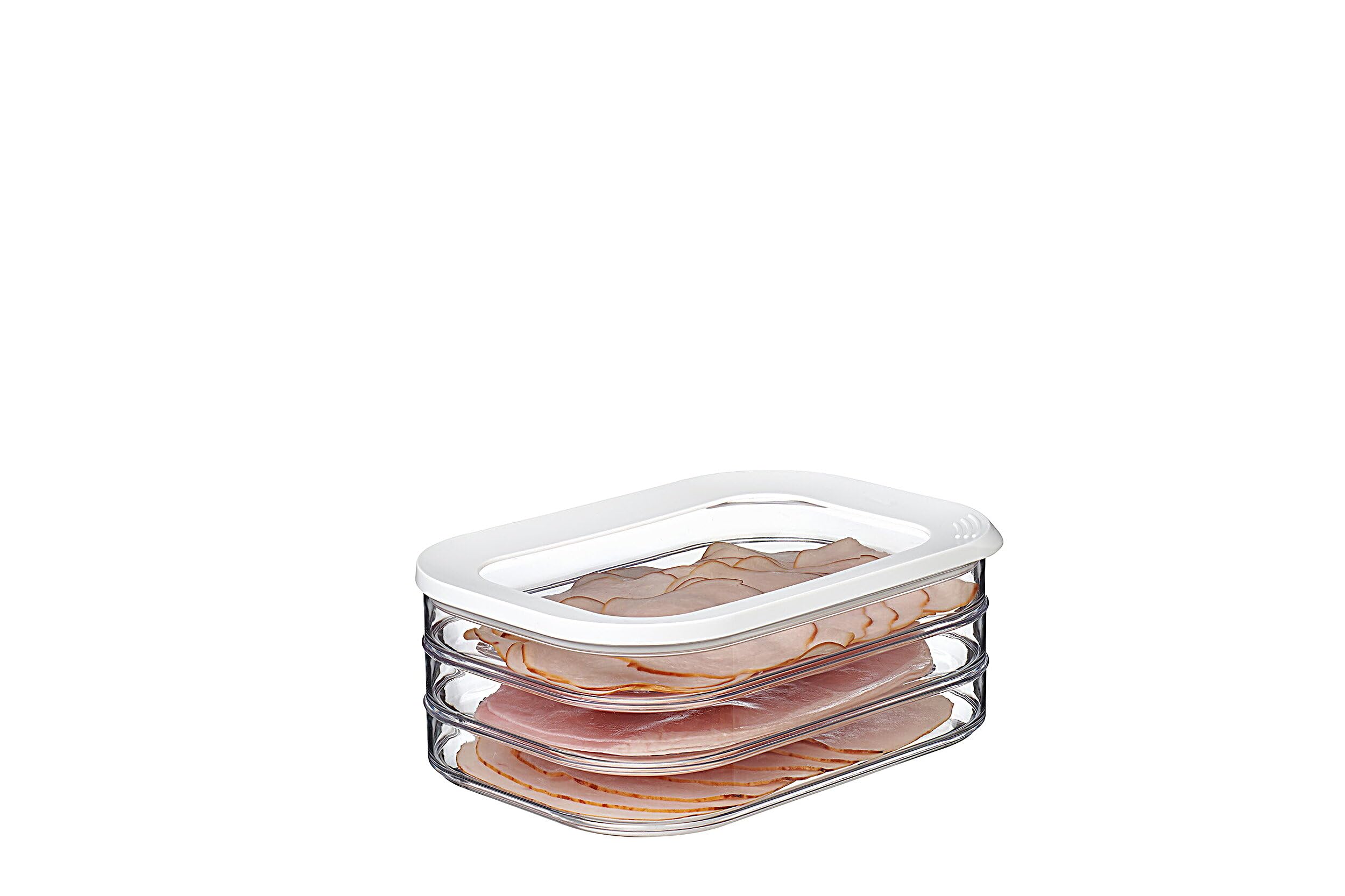 MEPAL, MODULA Food Storage Boxes with Lid for Salami, Cold Cuts, Turkey, Bologna, Deli and Luncheon Meat, BPA Free, Color, 3 X 550ml | 18.6oz, 1 Set