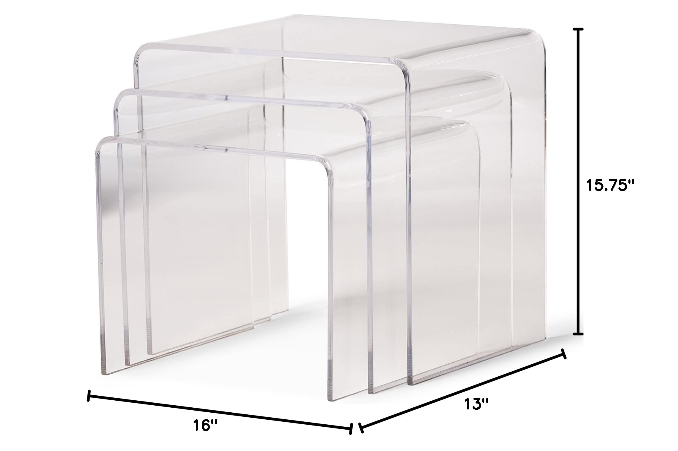 Baxton Studio Acrylic Nesting Tables, Clear