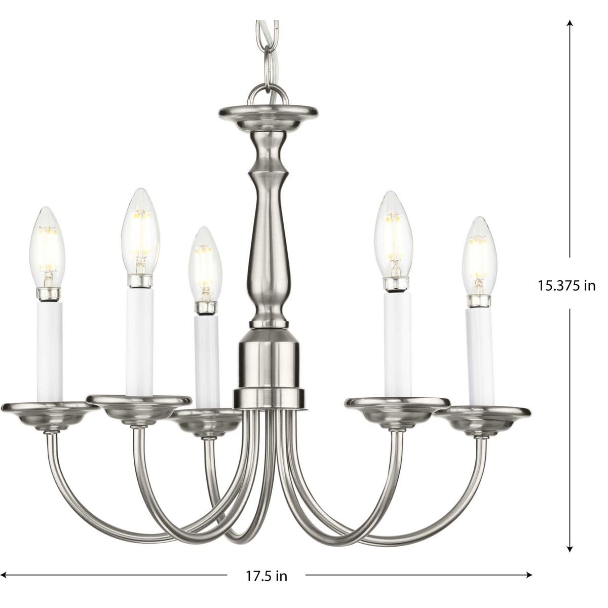 Progress Lighting P4009-10 5-Light Chandelier, Polished Brass