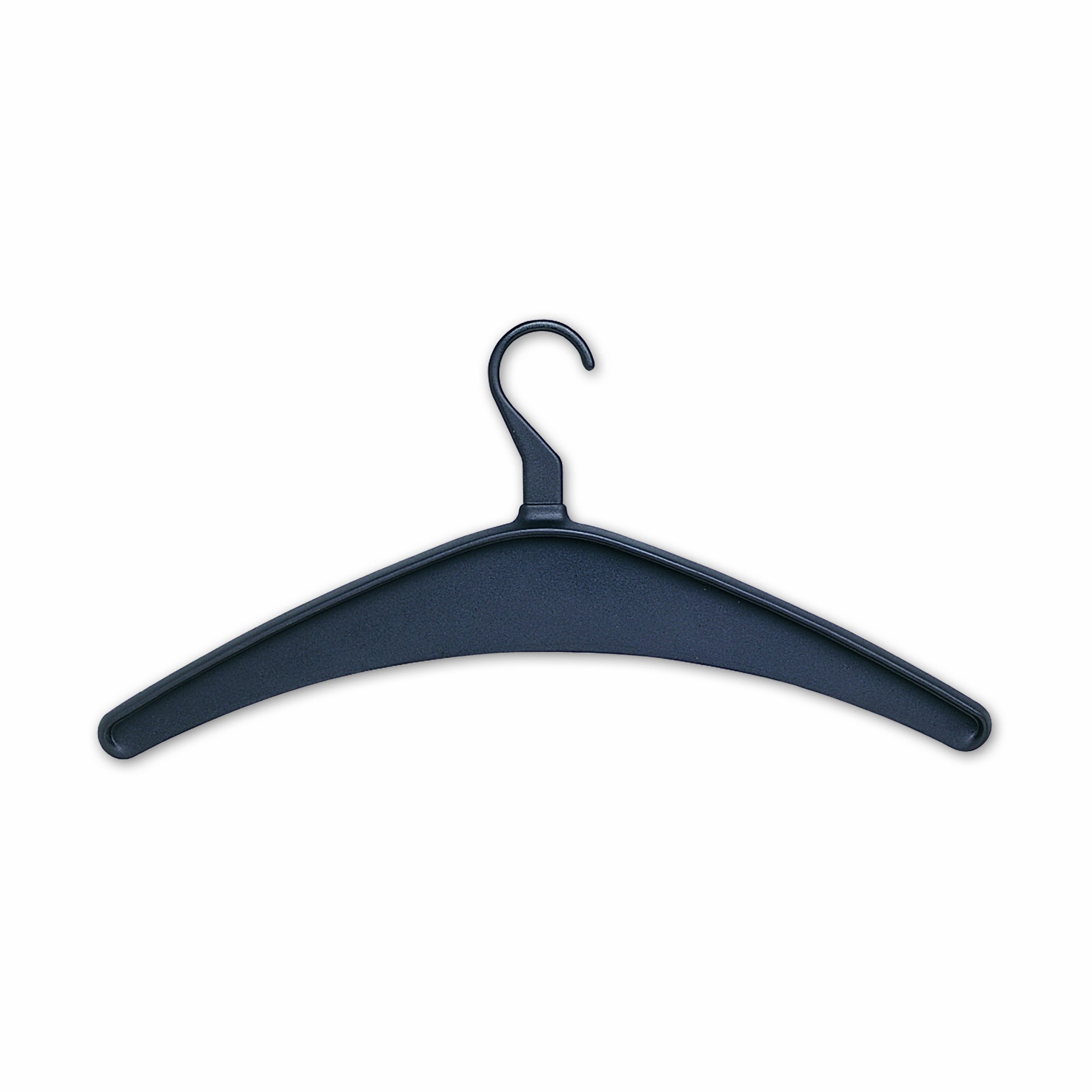 Quartet 20801 Heavy-Duty One-Piece Molded Plastic Hangers, 16-3/4", Black, 12 per Pack