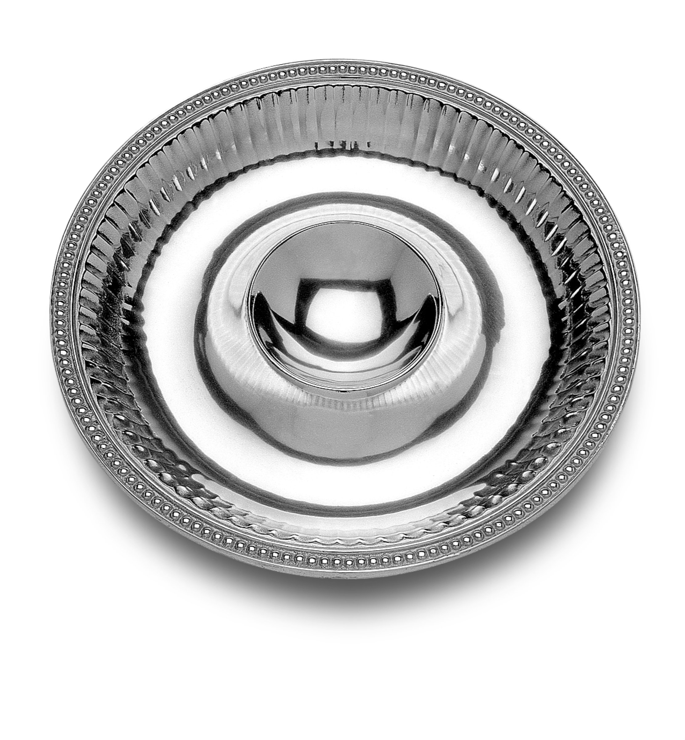 Wilton Armetale Flutes and Pearls Large Round Chip and Dip Server, 15.5-Inch