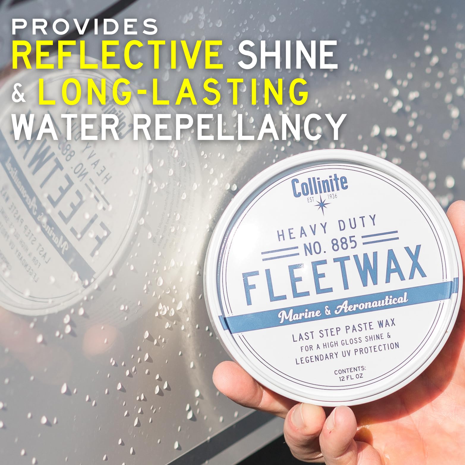 COLLINITE No. 885 Fleetwax Paste Wax, 12 Fl Oz - 1 Pack
