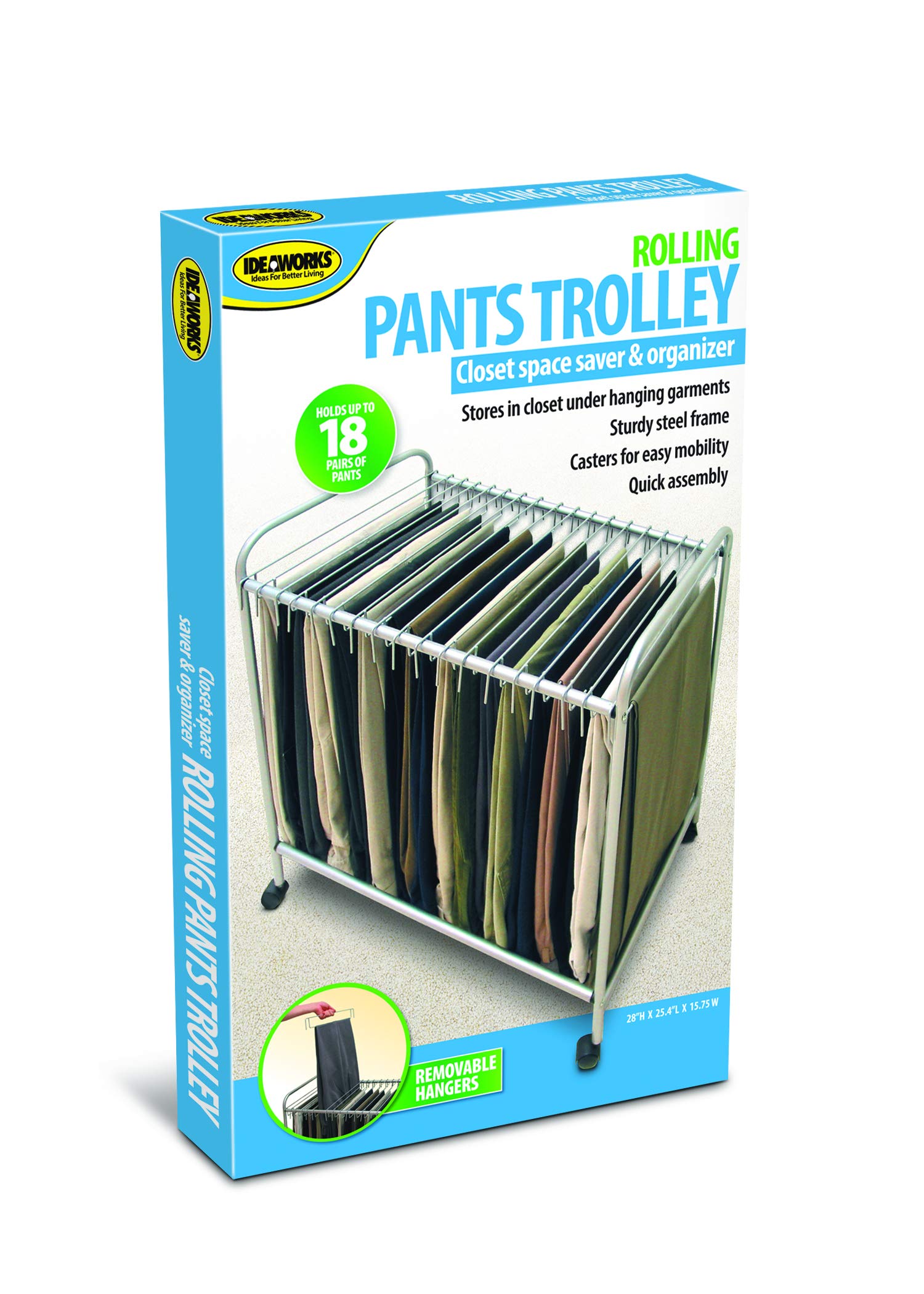IdeaWorks Rolling Pants Trolley, Steel