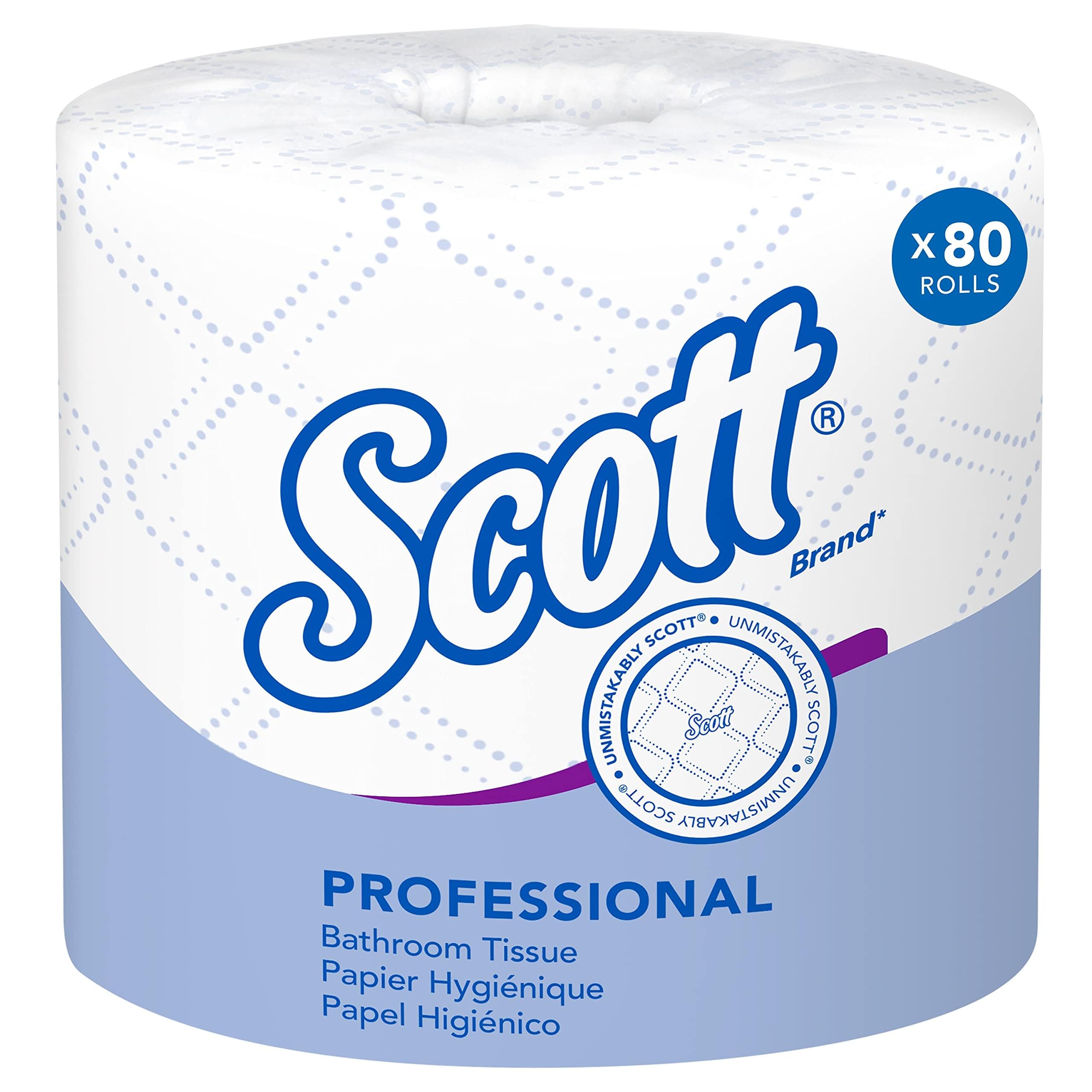 Scott Professional Standard Roll Bathroom Tissue (04460), 2-Ply, White, 80 Rolls / Case, 550 Sheets / Roll, 44,000 Sheets / Case