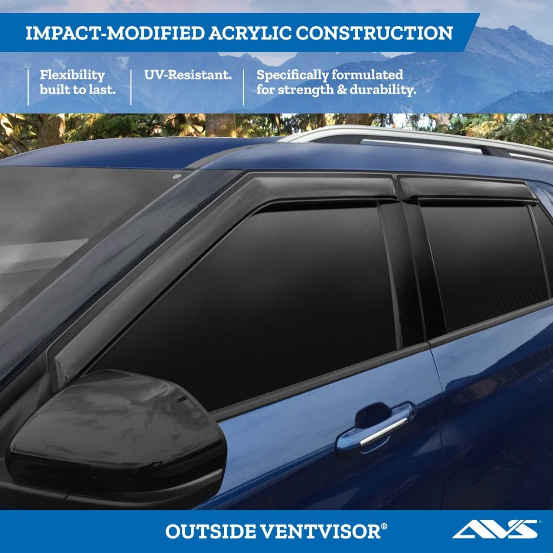 Auto Ventshade [AVS] Ventvisor / Rain Guards | Outside Mount, Smoke Color, 2 pc | 92609 | Fits 1994 - 1996 Toyota Camry Coupe