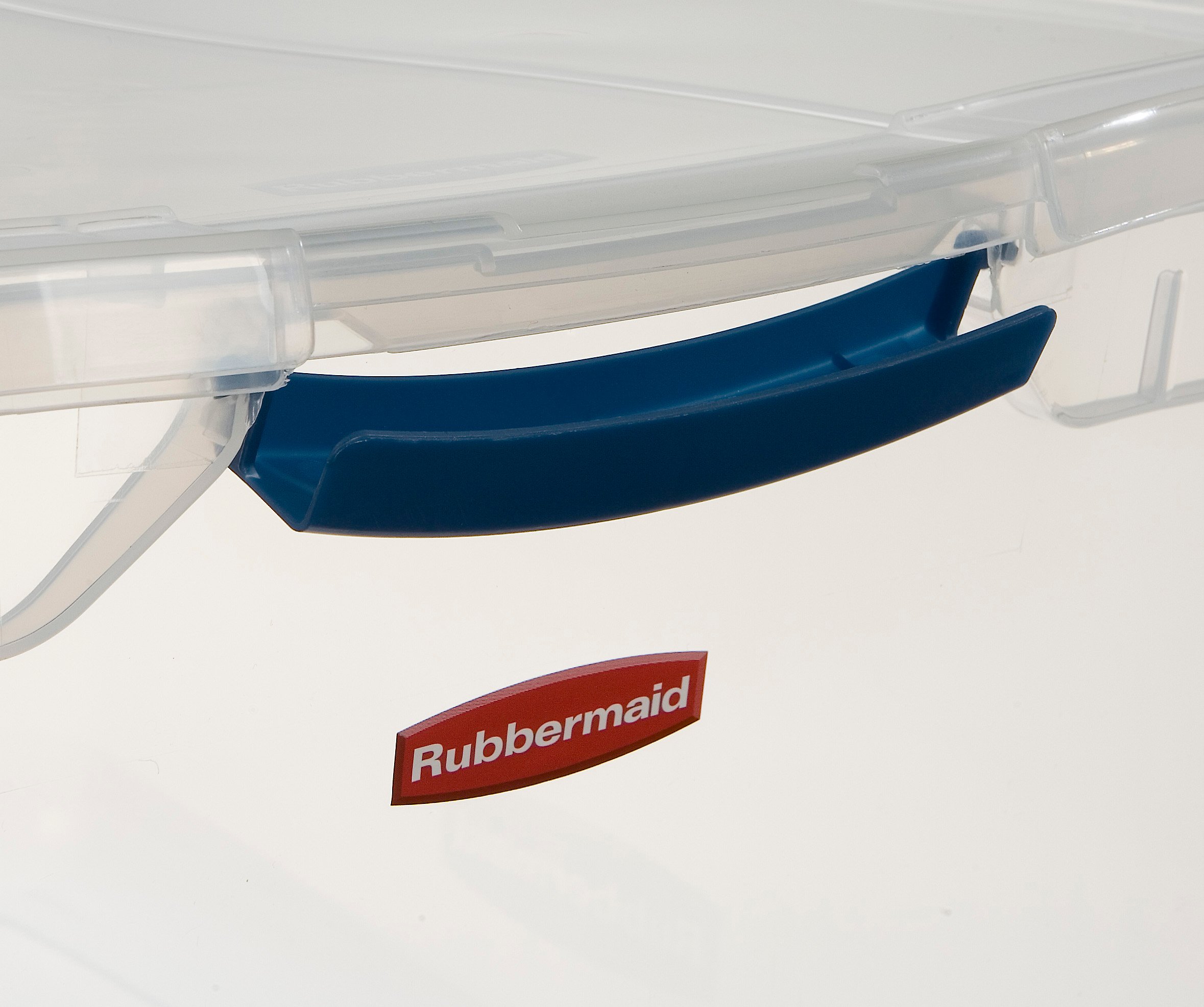 Rubbermaid Clever Store Latching Storage Tote Container, Clear, 30-Qt (FG3Q2500CLMCB)