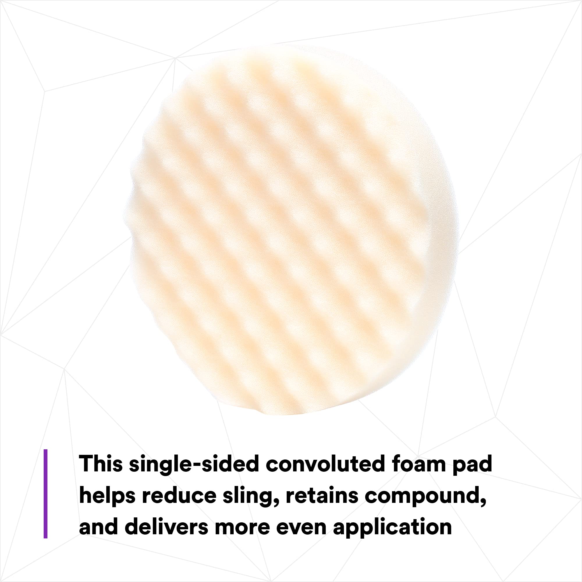 3M Perfect-It Foam Compounding Pad, 05737, Inset, Single Sided, Hook and Loop, 8 in , White