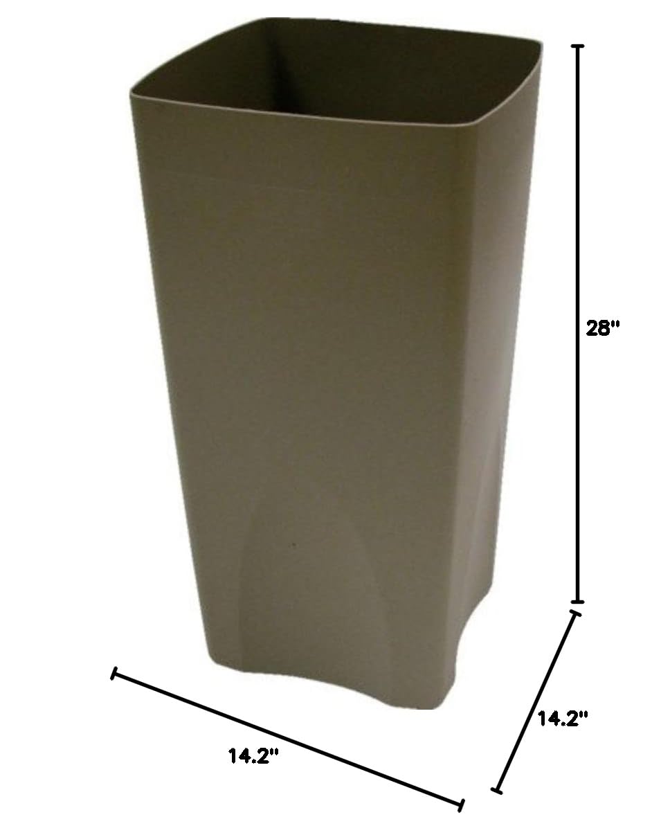 Rubbermaid Commercial Plaza Waste Container Rigid Liner, Square, Plastic, 19 Gallons, Beige (356300BG)