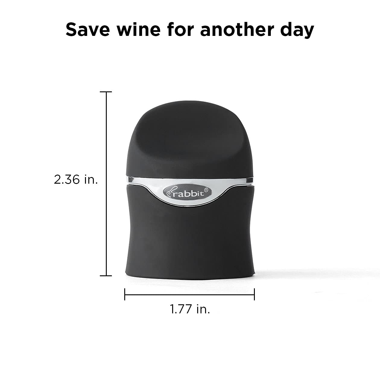 Rabbit Champagne and Wine Sealer (Velvet Black)
