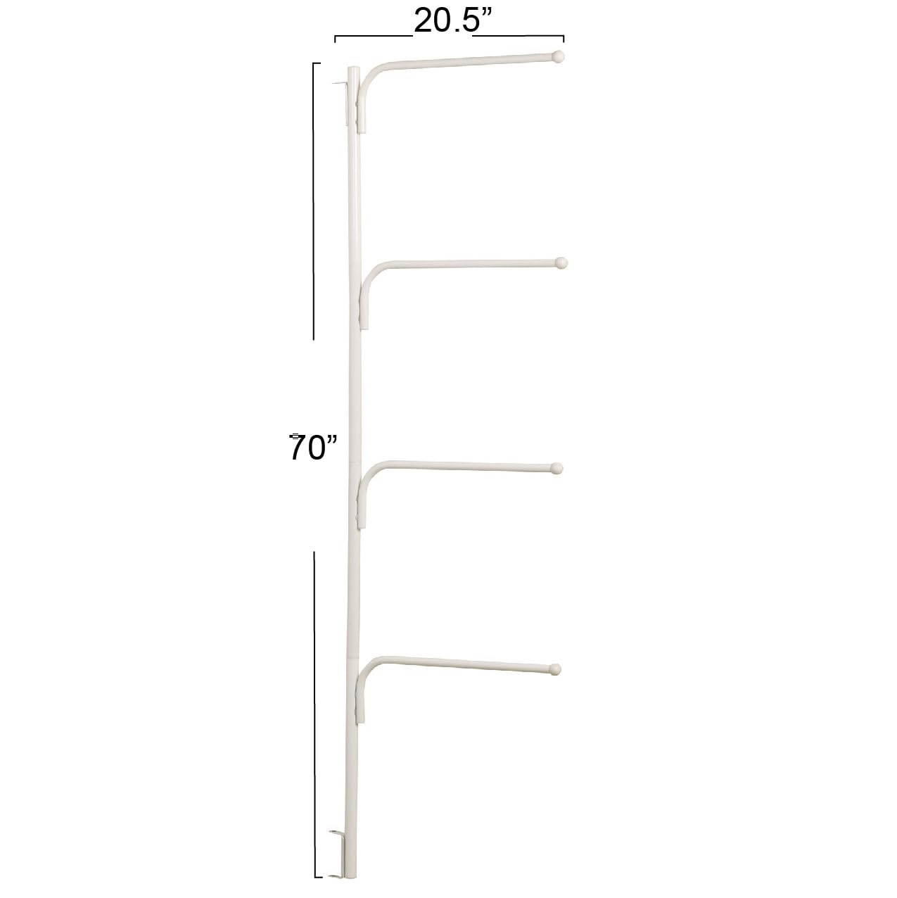 Household Essentials Hinge-It Clutterbuster Family Towel Bar, Silver