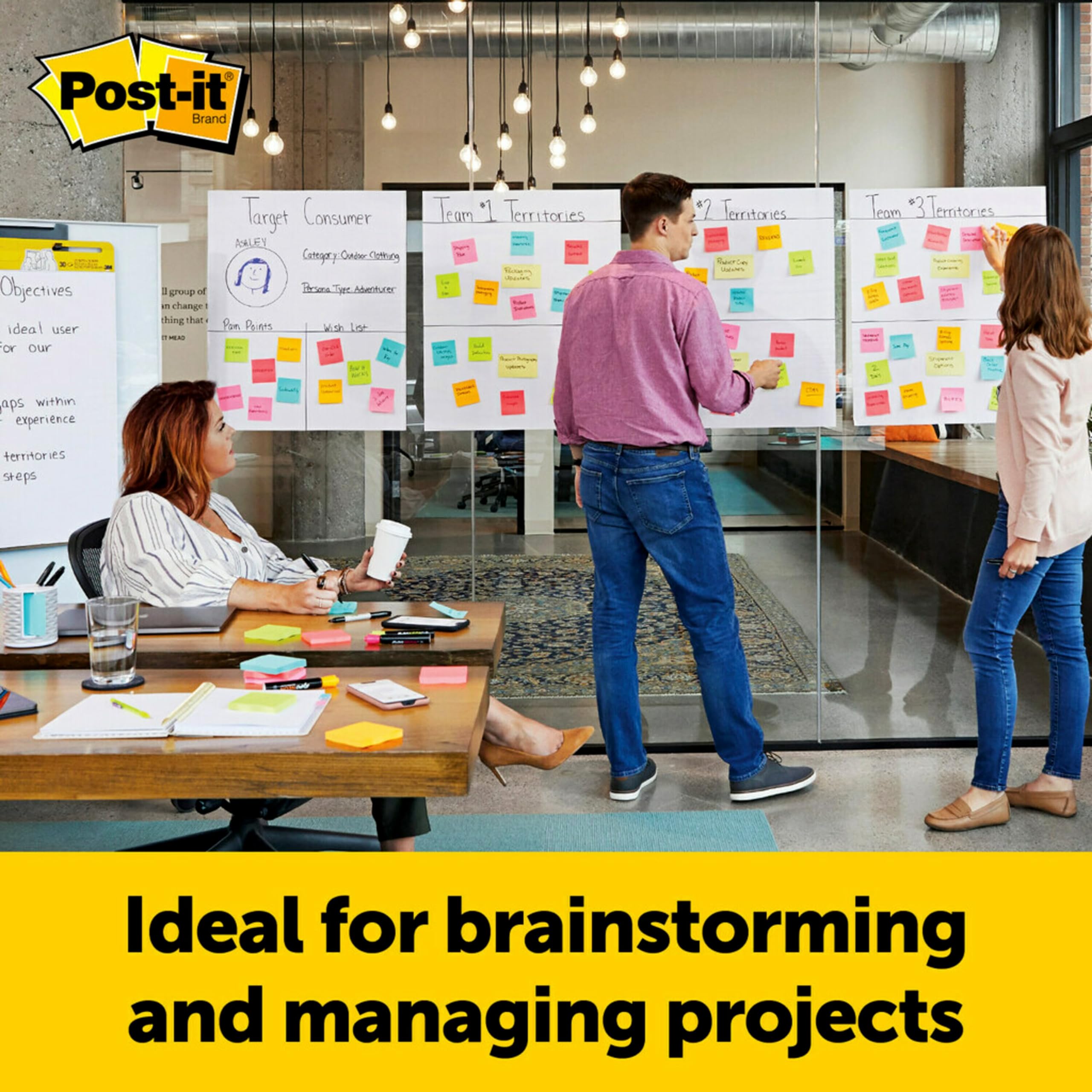 Post-it Easel Pad, 20 in x 23 in, White, 20 Sheets/Pad, 2 Pads/Pk, Mounts to surfaces with Command Strips included (566)