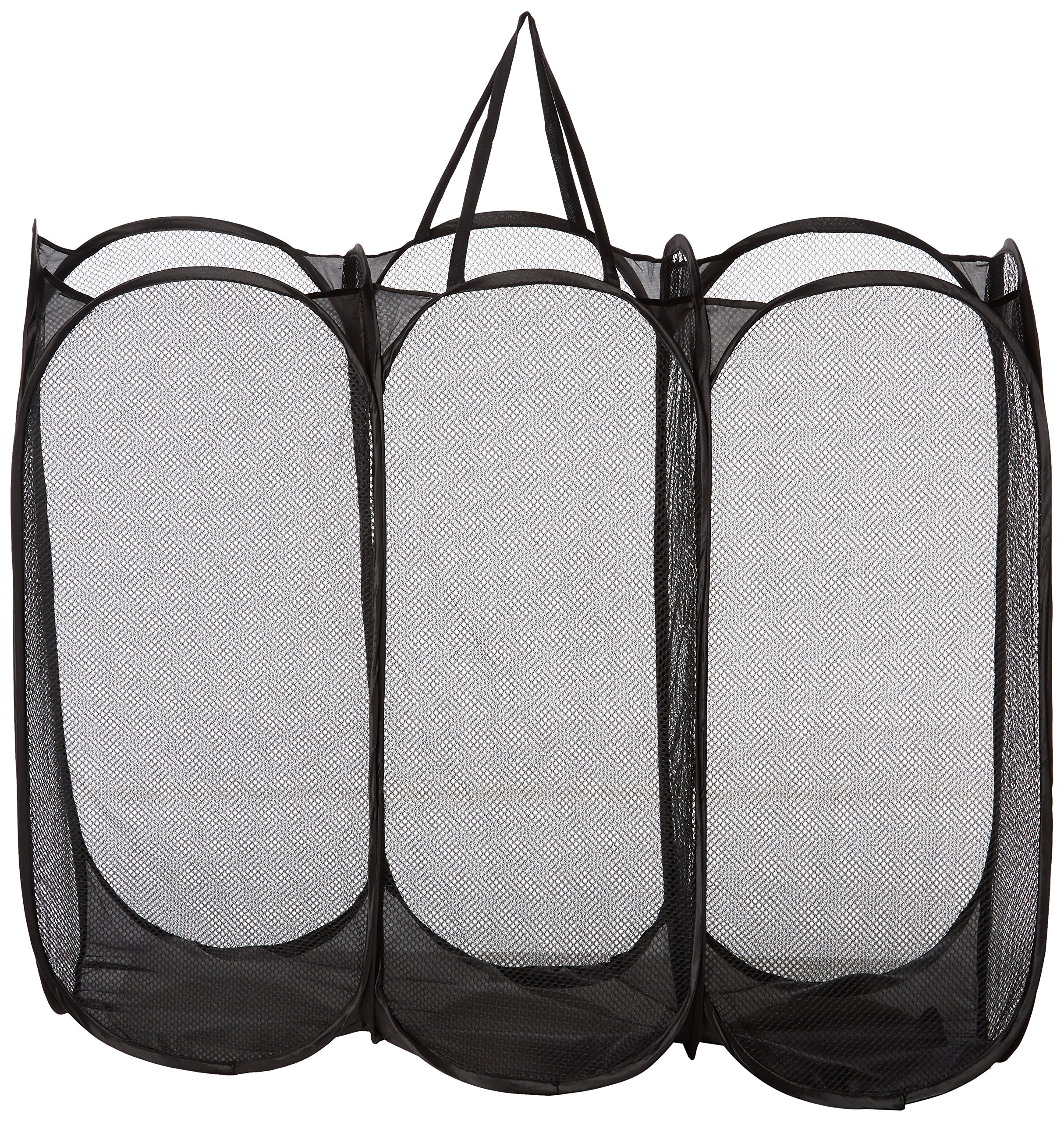 Wrapables Black Triple Component Mesh Hamper
