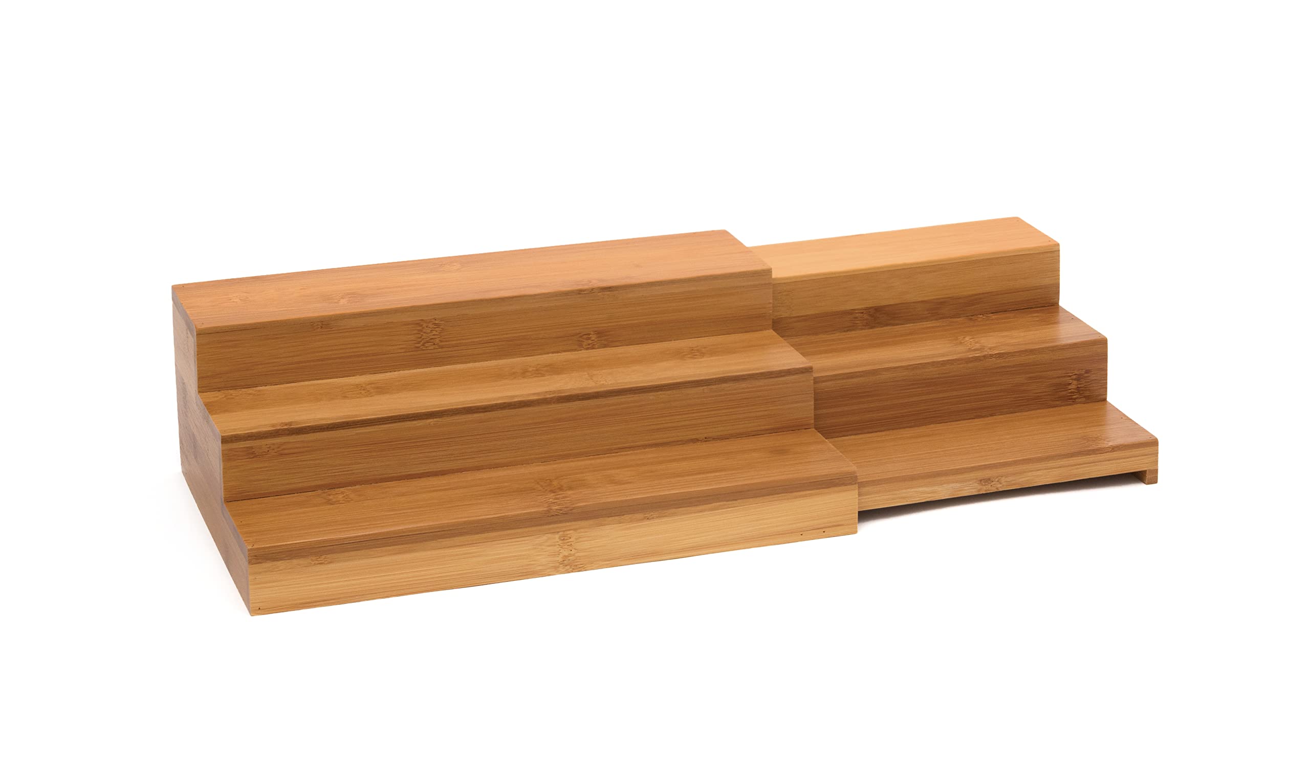 Lipper International 8807 Bamboo Wood Expandable 3-Tier Step Shelf Kitchen Organizer, 12" x 7-7/8" x 4-1/4"