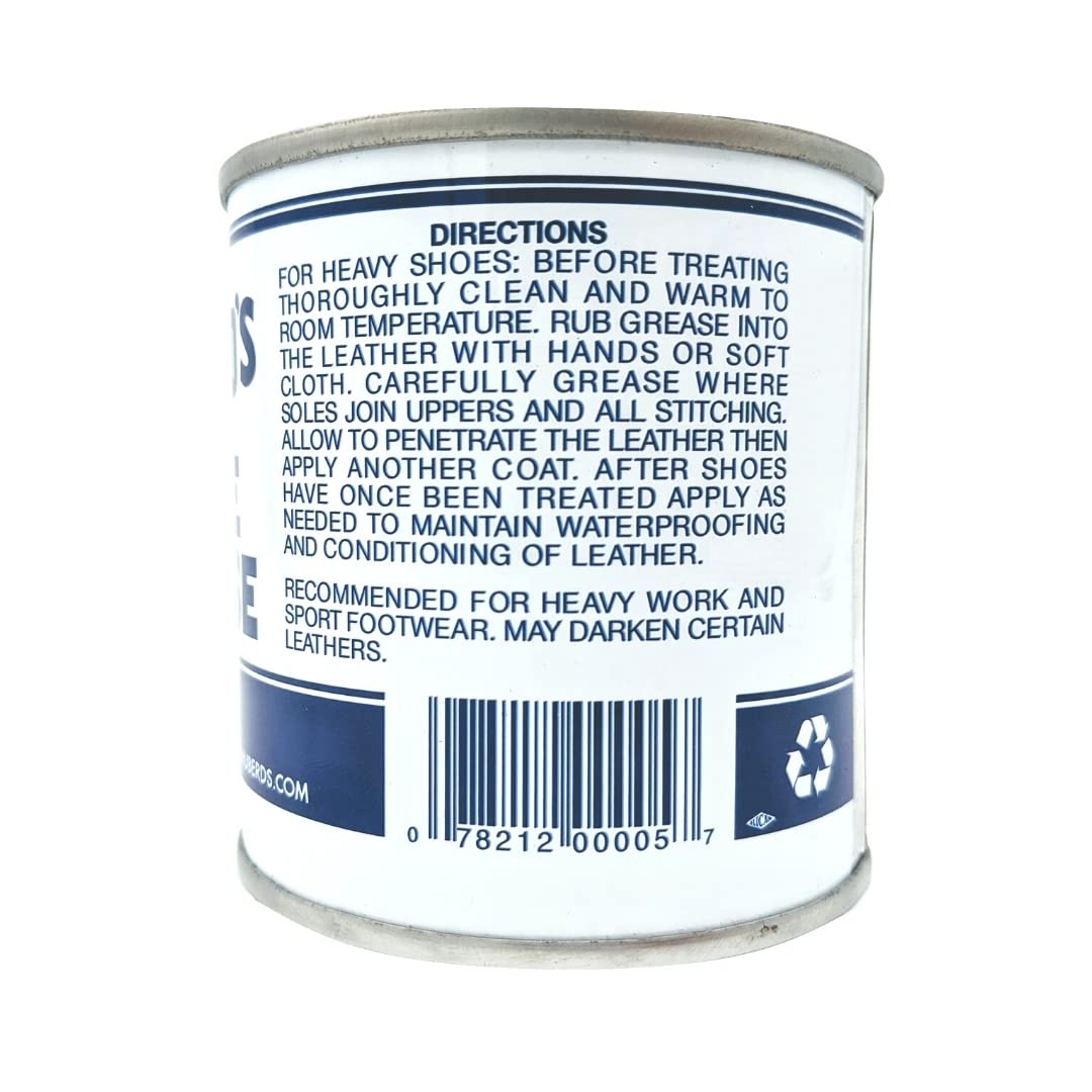 Huberd’s Shoe Grease, 7.5oz: Waterproofs, Softens, Conditions Leather. Protects Shoes, Boots, Sporting Goods, Saddle & Tack. Restores Dry, Cracked, Scratched Leather. Small Batched since 1921!