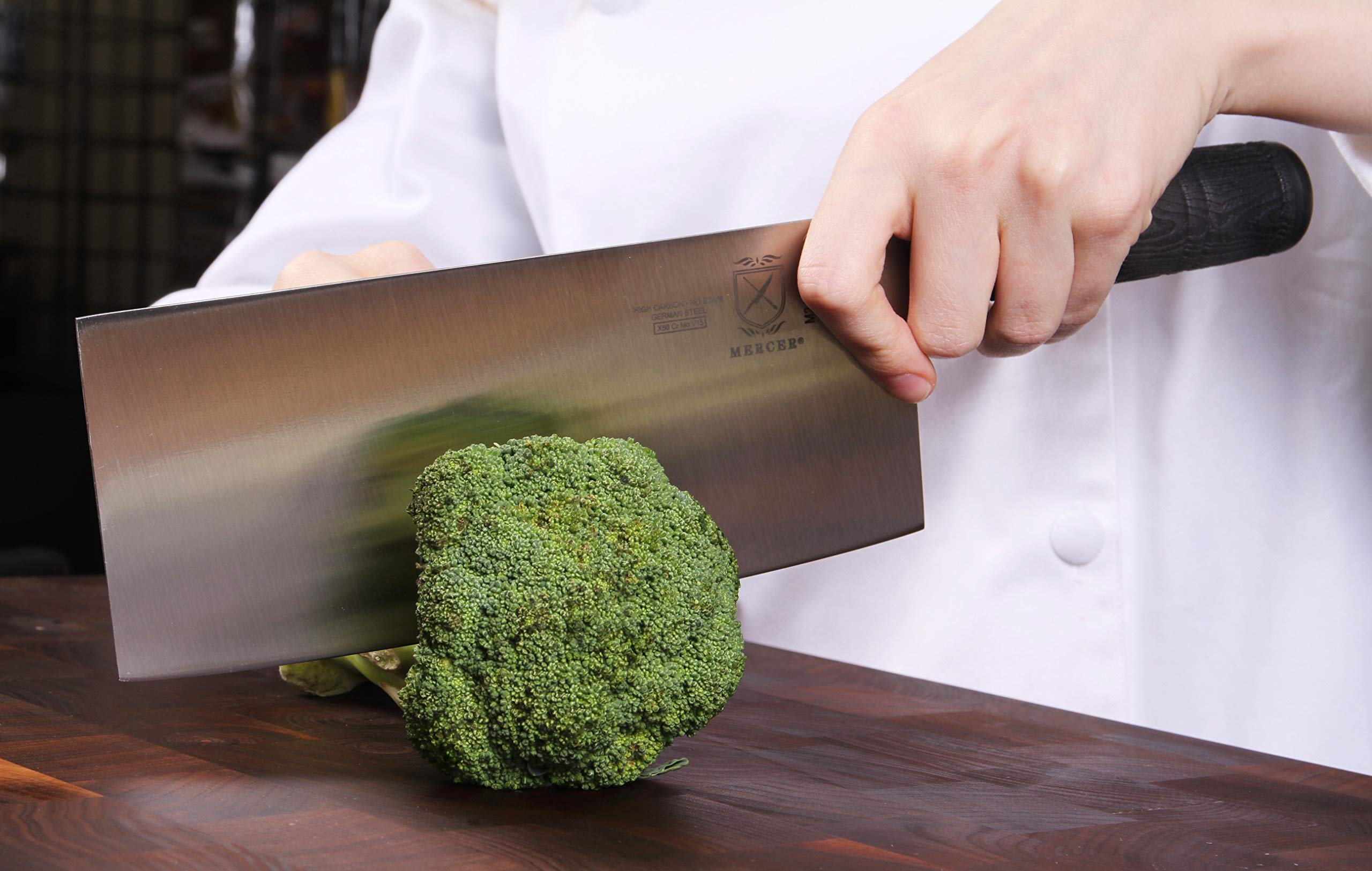 Mercer Culinary Asian Collection Chinese Chef's Knife with Santoprene Handle