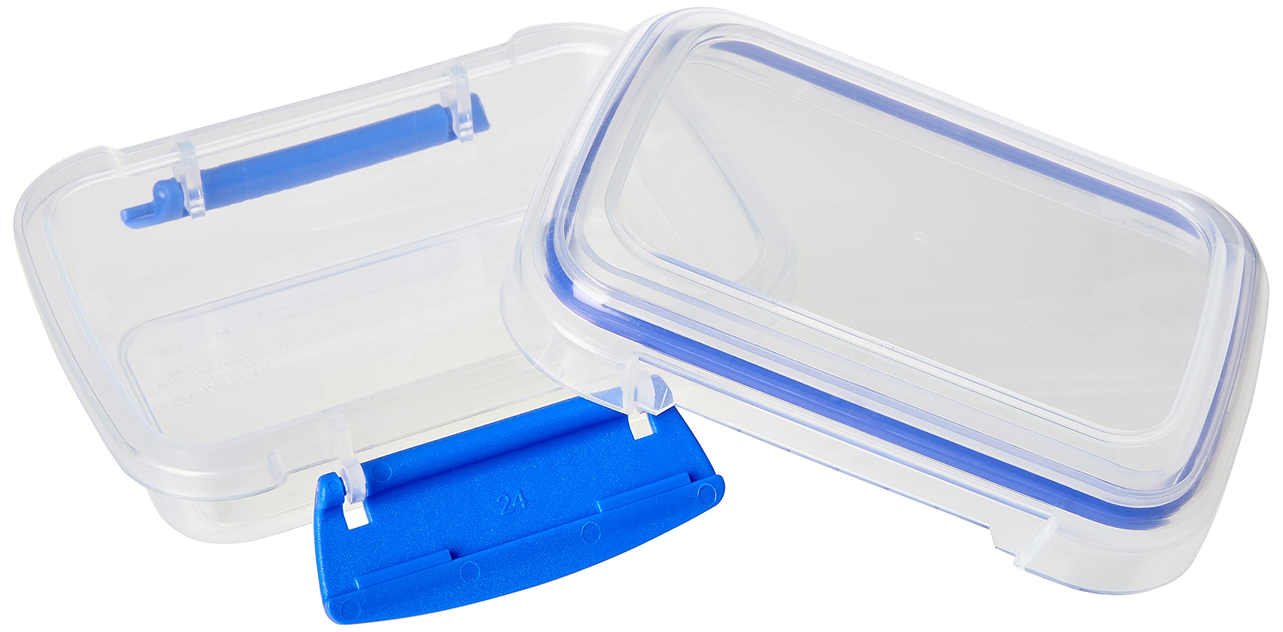 Sistema KLIP IT Rectangular Collection Food Storage Container, 6.7 oz./0.2 L, Clear/Blue