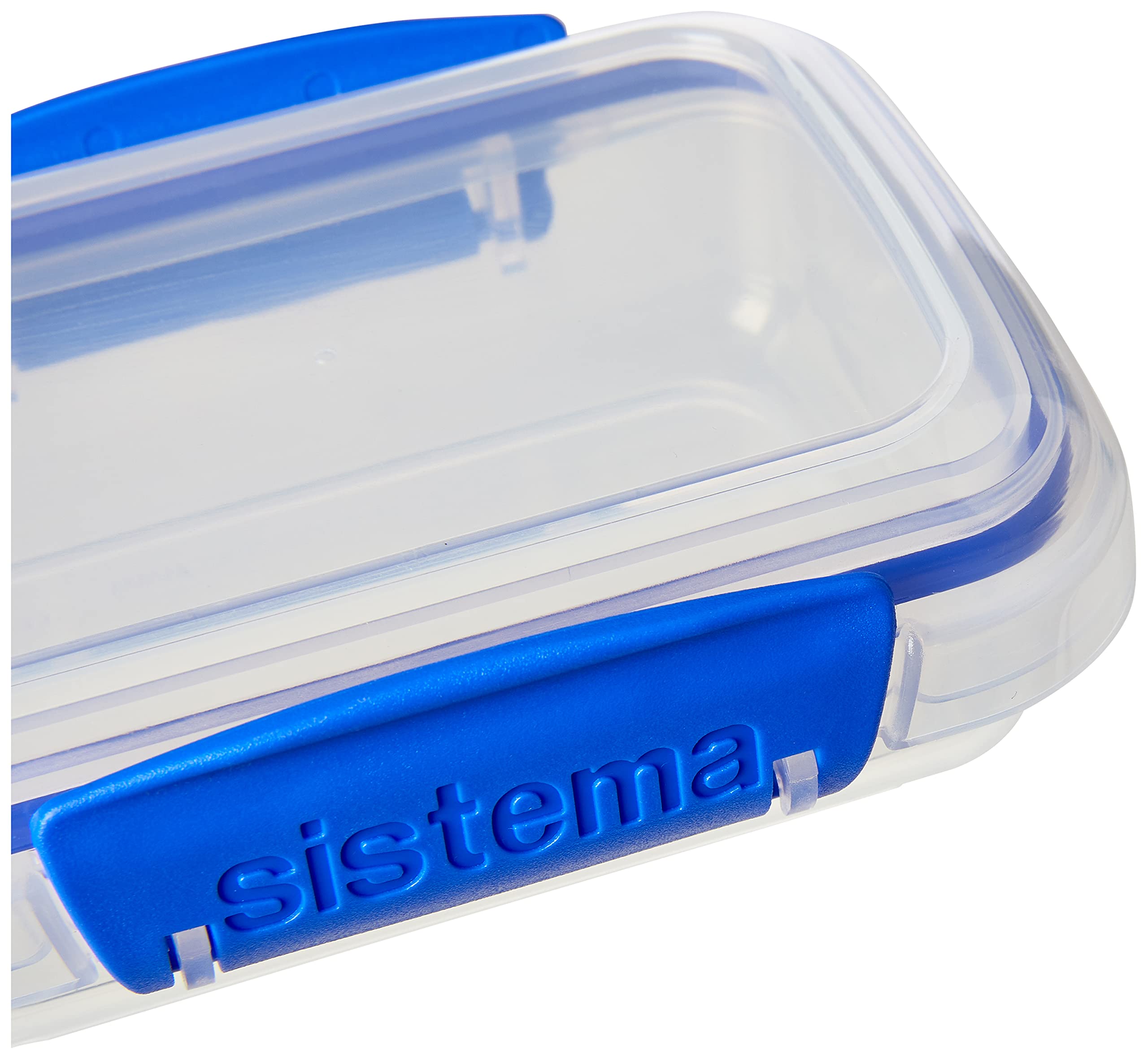 Sistema KLIP IT Rectangular Collection Food Storage Container, 6.7 oz./0.2 L, Clear/Blue