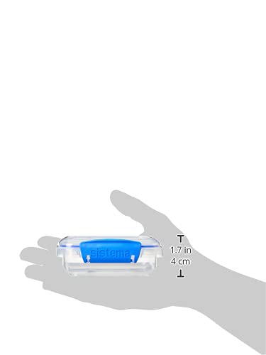 Sistema KLIP IT Rectangular Collection Food Storage Container, 6.7 oz./0.2 L, Clear/Blue
