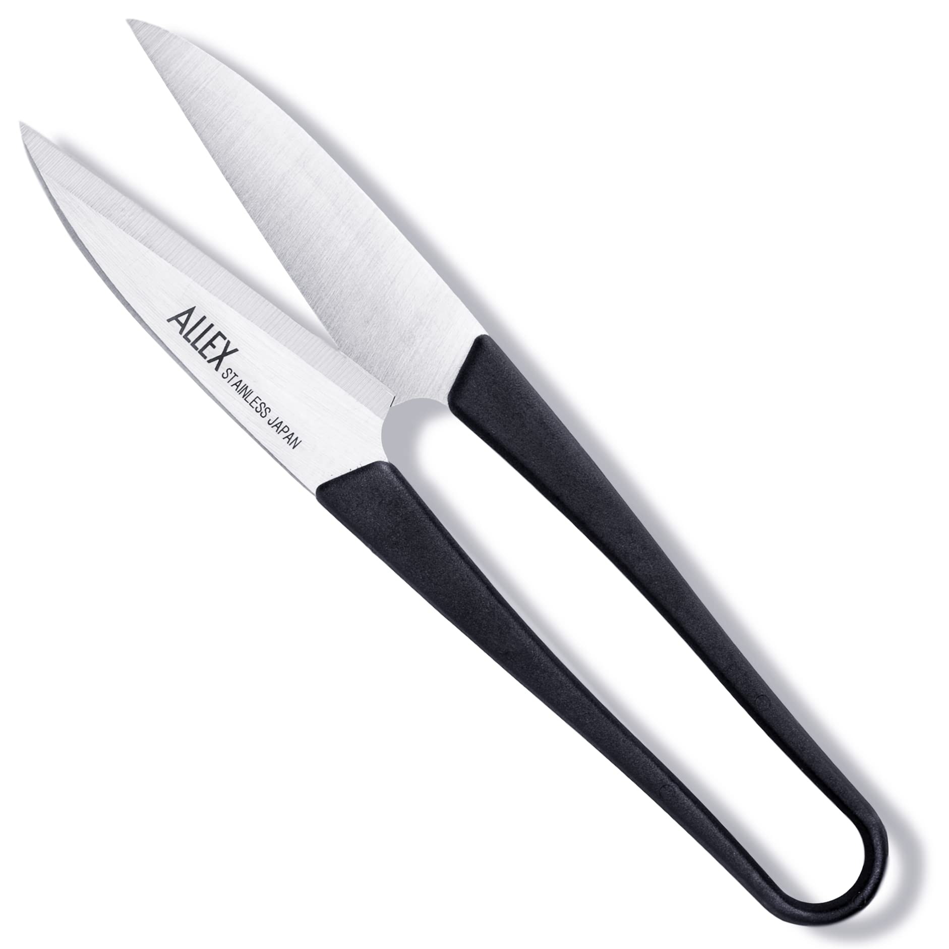 ALLEX Japanese Mini Sewing Embroidery Scissors 4.5 Inch, Spring Thread Cutting Snips Black, Made in JAPAN, Long