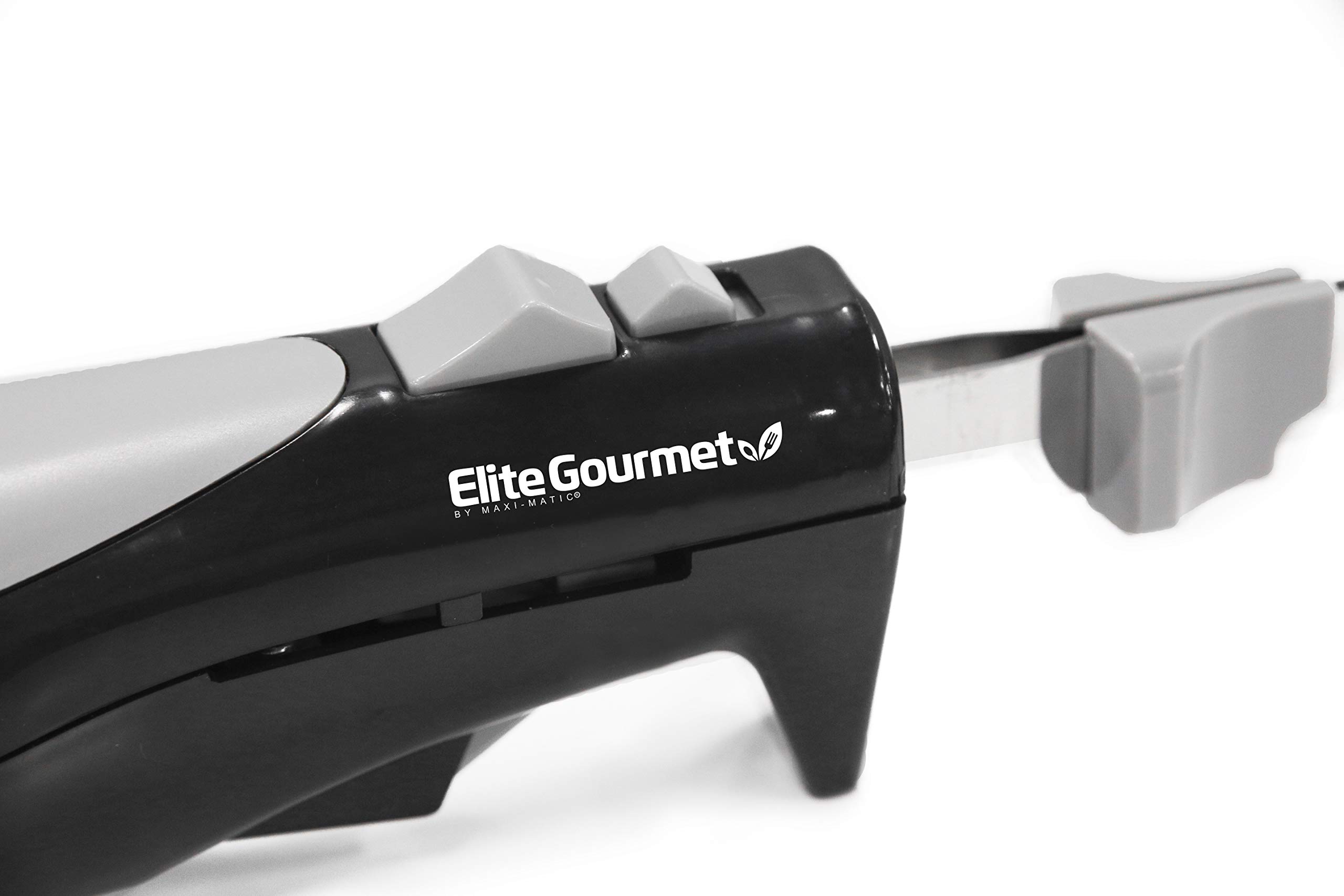 Elite Cuisine EK-570B Electric Knife with 2 Serrated Blades and Easy Eject, Black (Stainless Steel)