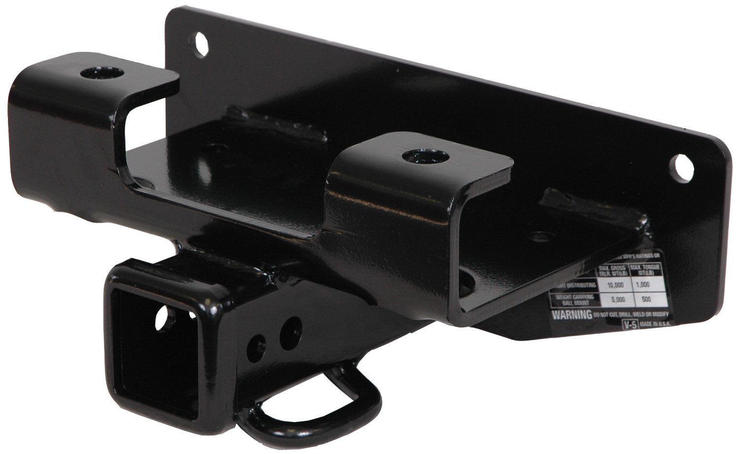 Reese 37084 Class III Custom-Fit Hitch with 2" Square Receiver opening, includes Hitch Plug Cover , Black