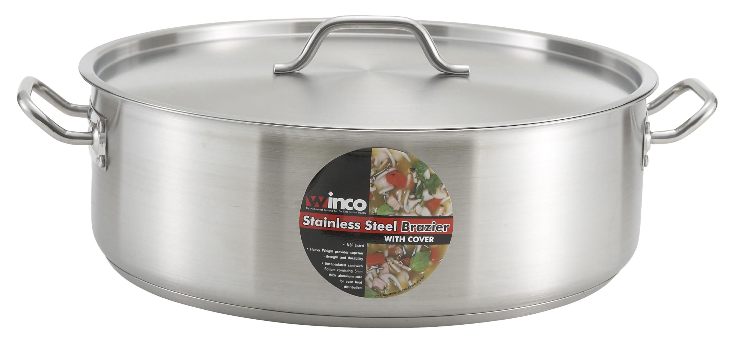 Winware Stainless Steel 15 Quart Brasier with Cover
