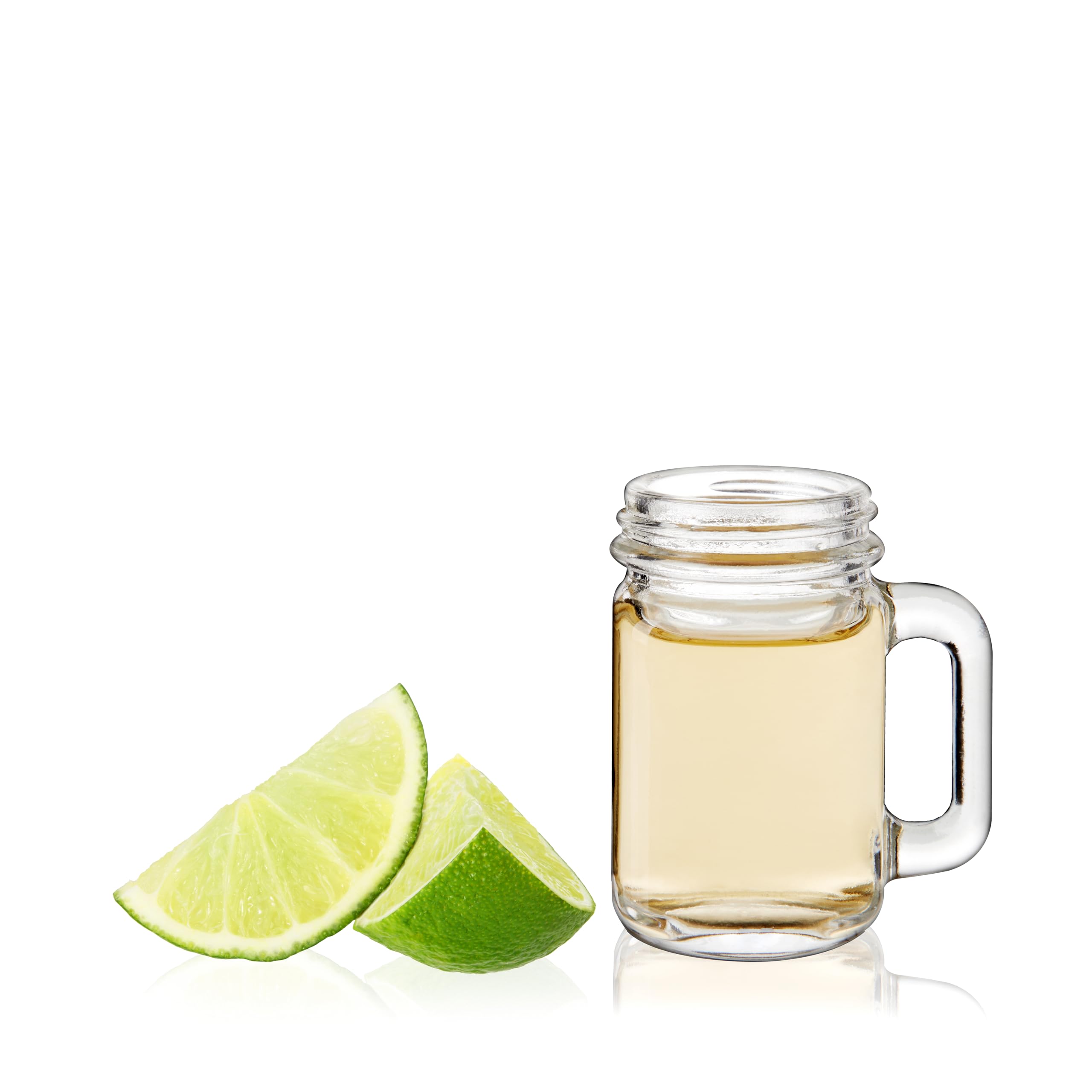 True Mason Jar Shot Glasses, Mini Mason Jar Shot Glasses with Handle, 1 Ounce Shot Glass, Set of 6, Glass