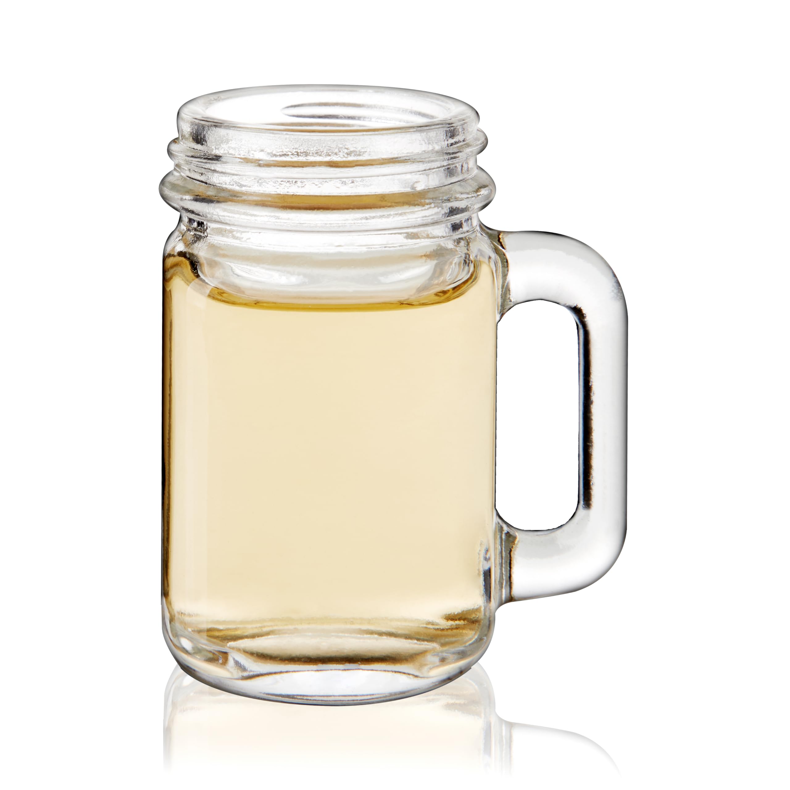 True Mason Jar Shot Glasses, Mini Mason Jar Shot Glasses with Handle, 1 Ounce Shot Glass, Set of 6, Glass