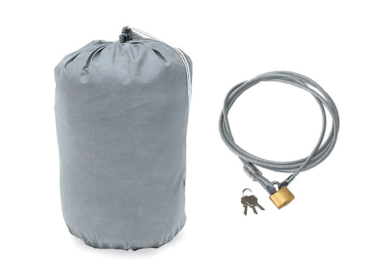 Rampage 4-Layer Breathable Full Car Cover with Lock, Cable & Storage Bag | Grey | 1204 | Fits 2007 - 2018 Jeep Wrangler JK Unlimited 4-Door