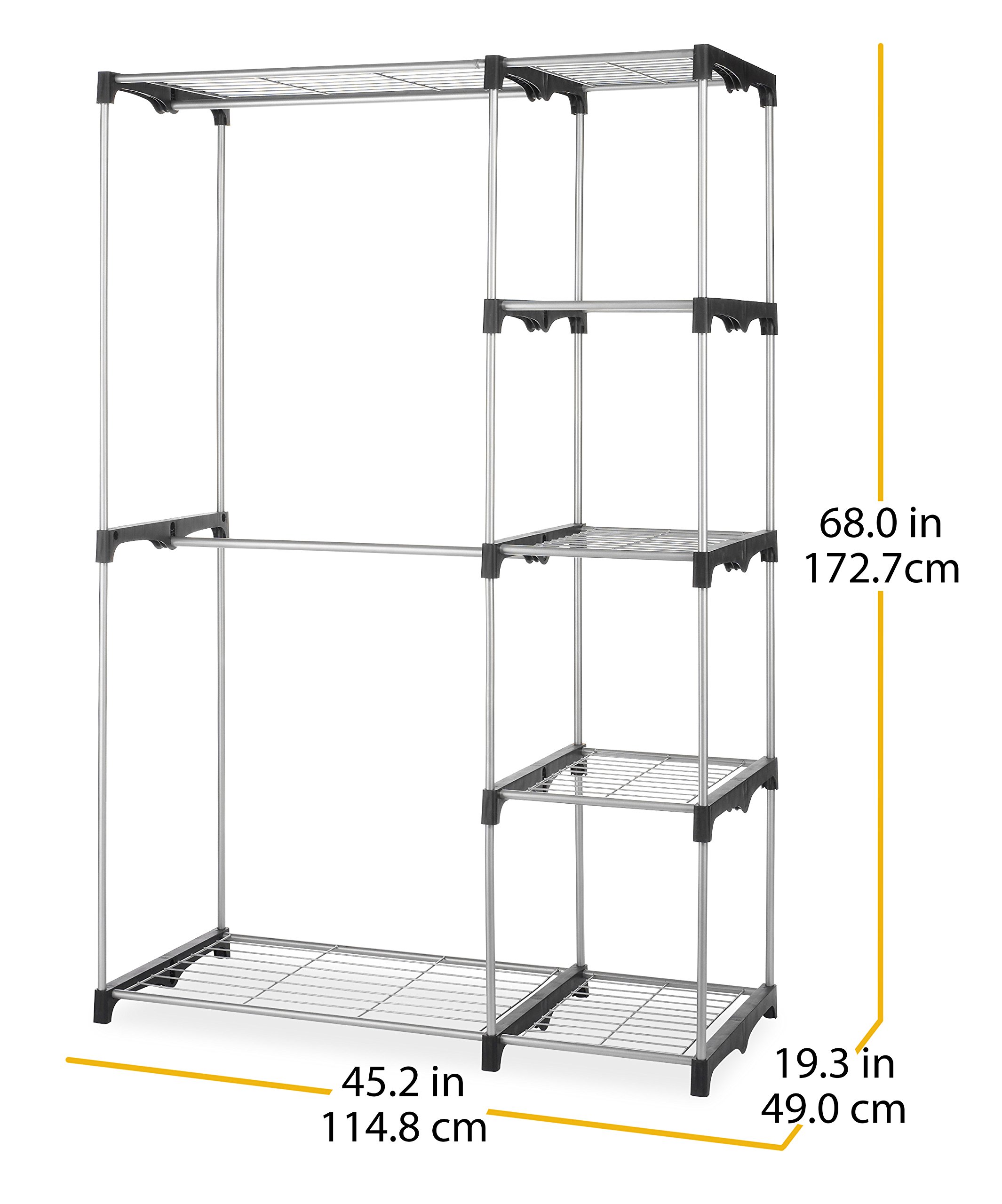 Whitmor Double Rod Freestanding Closet Organizer
